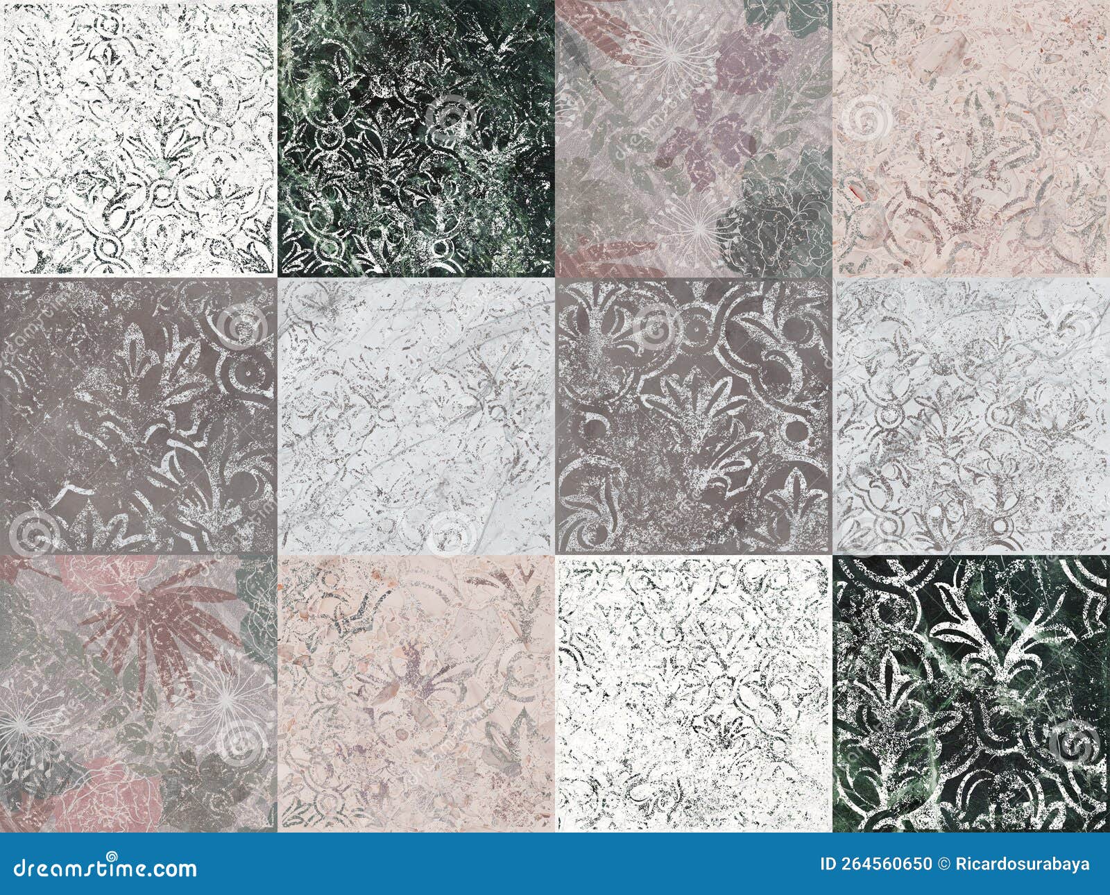 Creative Patchwork Pattern Stone Ceramic Wallpaper Design. White Marble ...