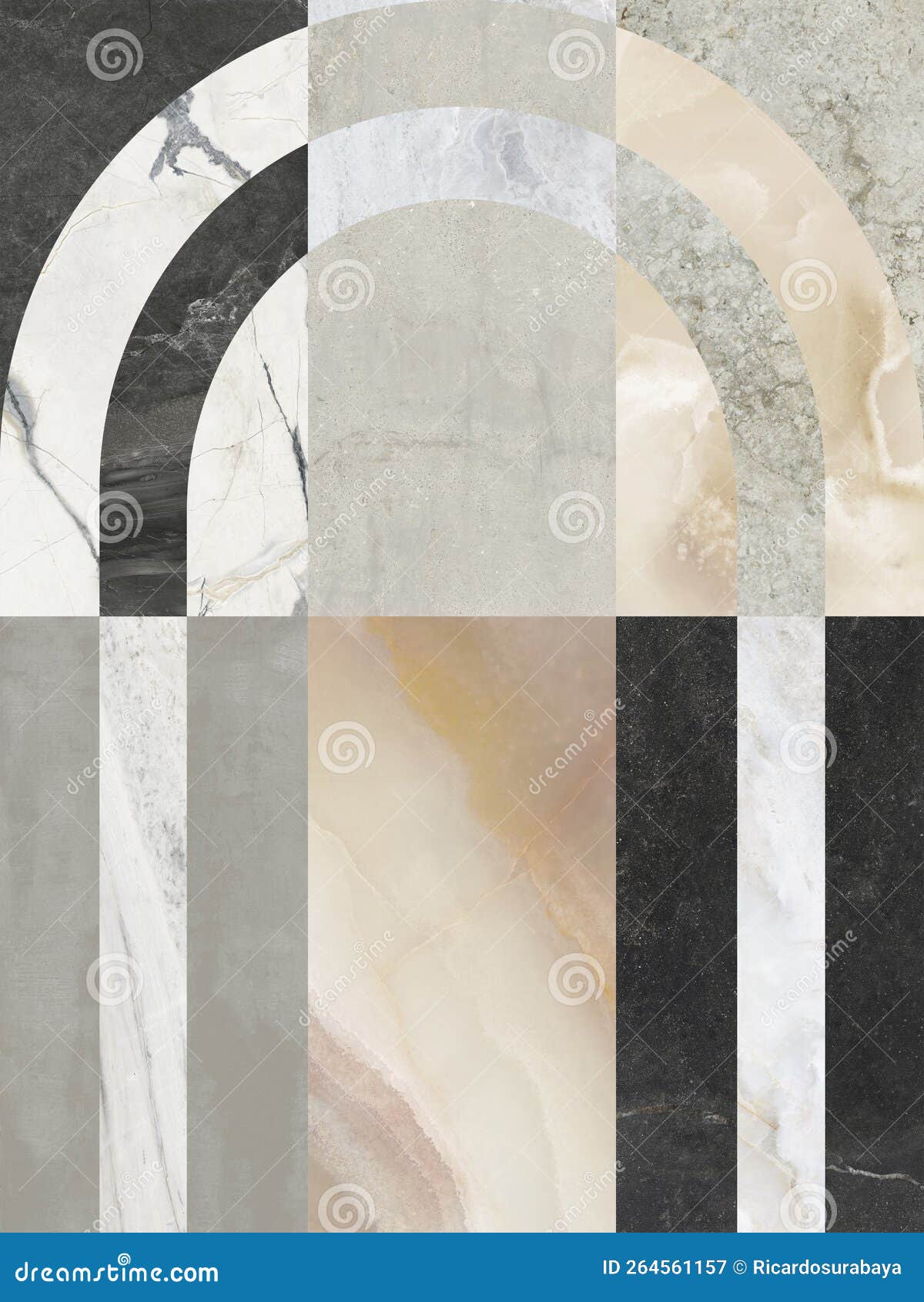 Creative Patchwork Pattern Stone Ceramic Wallpaper Design. White Marble ...