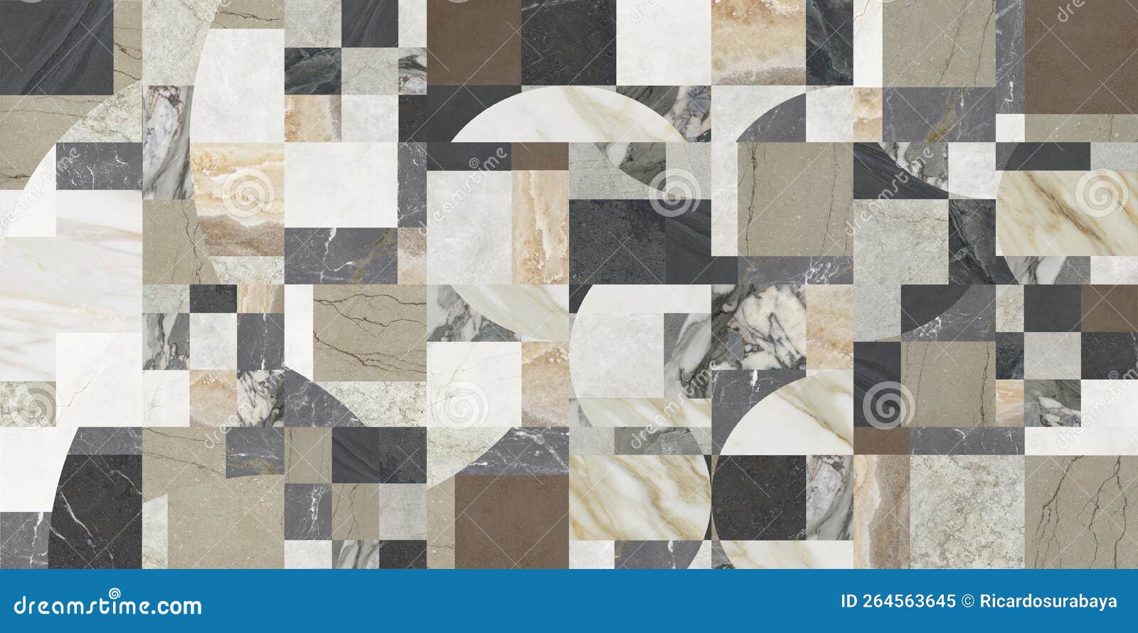 Creative Patchwork Pattern Stone Ceramic Wallpaper Design. White Marble ...