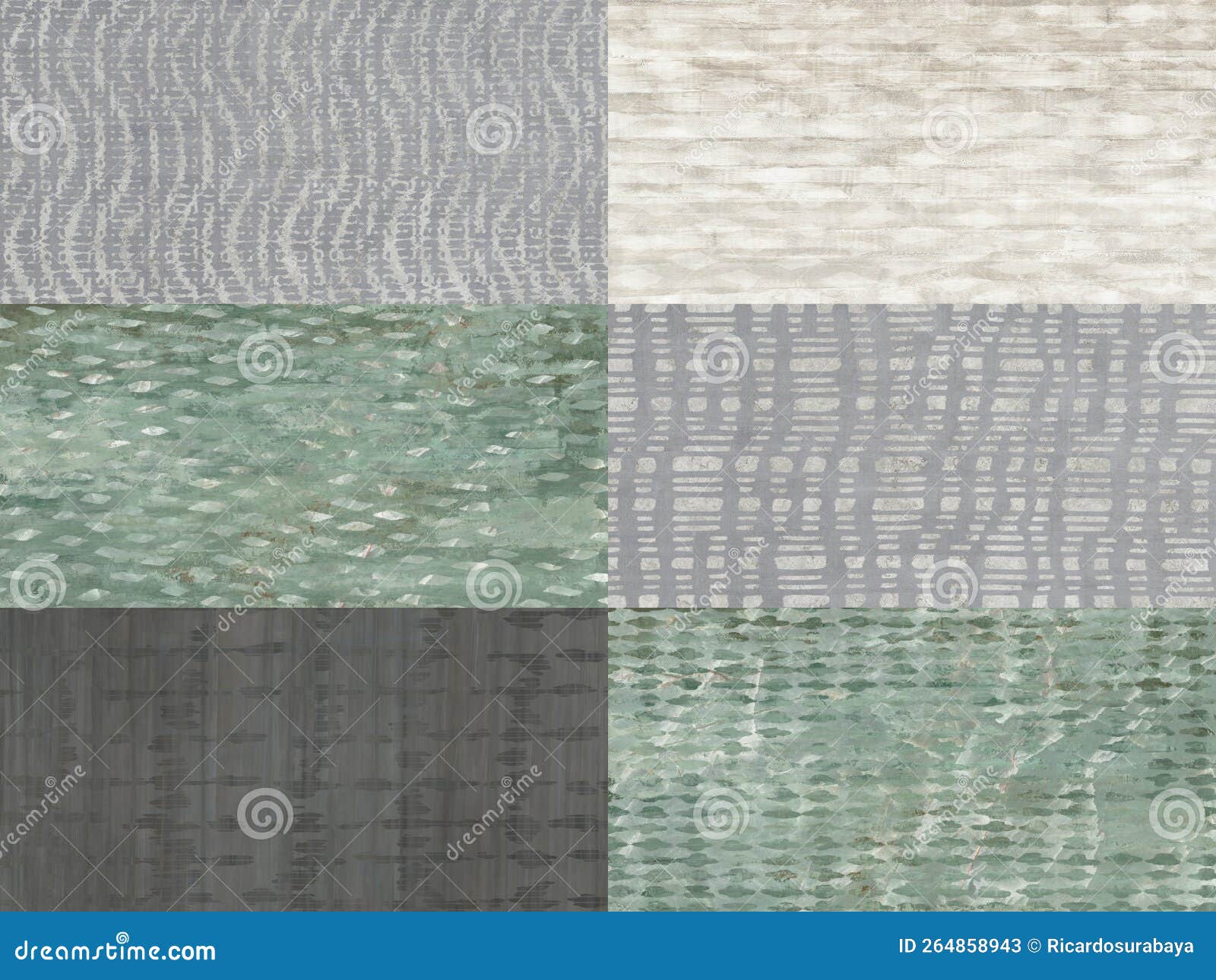 Six Rectangles with Different Handmade or Textiles Patterns for Digital ...