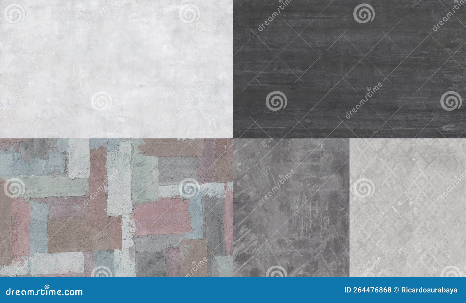 Creative Patchwork Pattern Stone Ceramic Wallpaper Design. Concrete ...