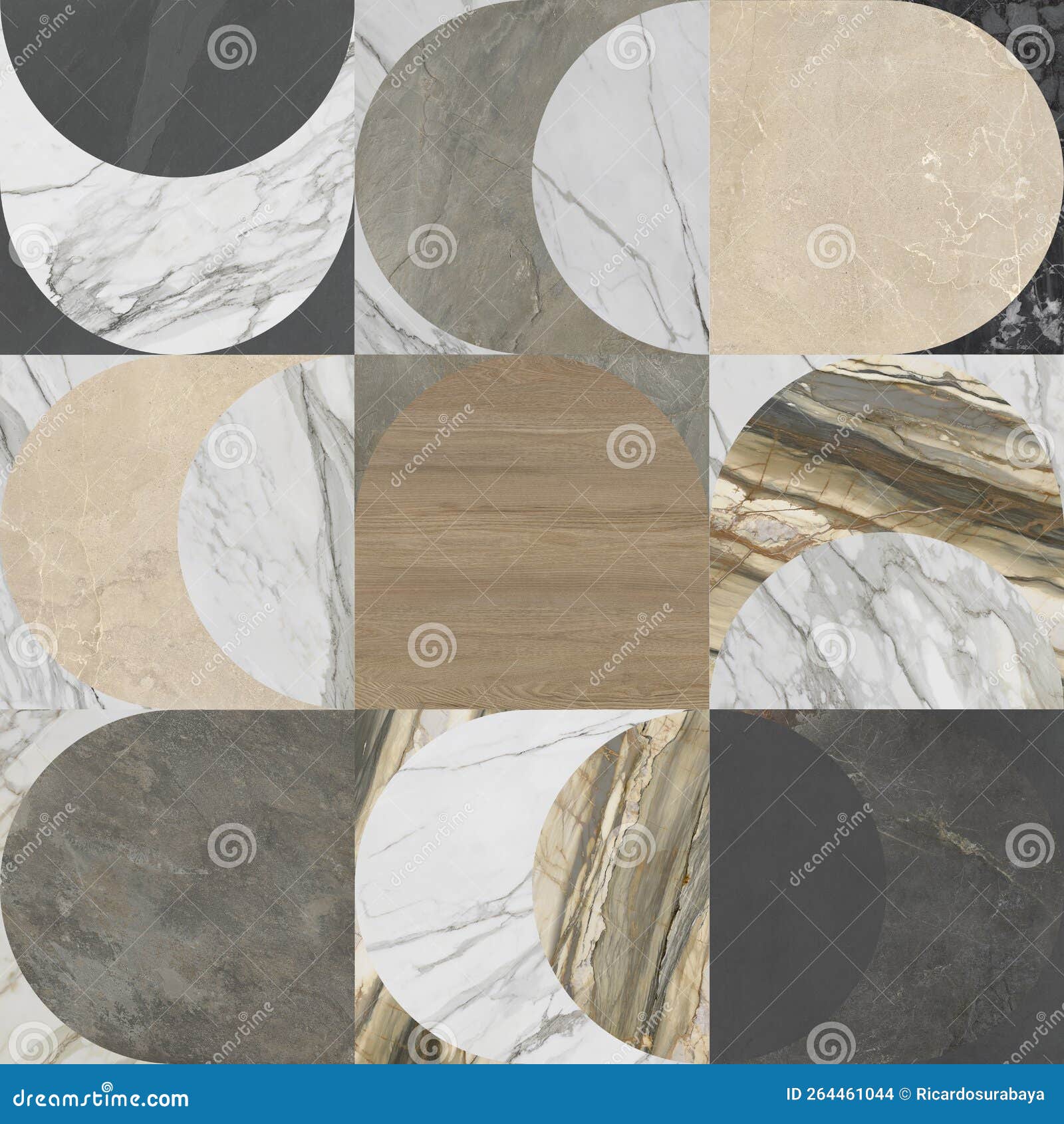 Creative Patchwork Pattern Mixed of Several Marbles in a Arches Shape ...