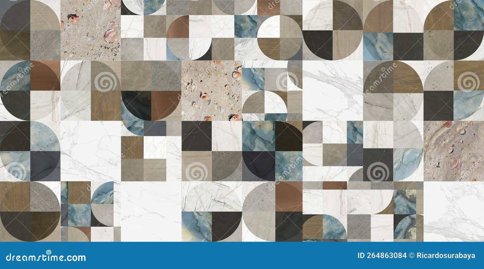 Creative Patchwork Pattern Stone Ceramic Wallpaper Design. White Marble ...