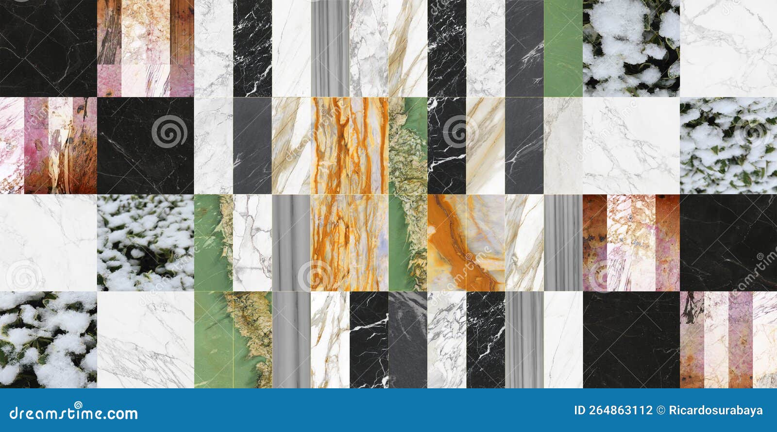 Creative Patchwork Pattern Stone Ceramic Wallpaper Design. White Marble ...