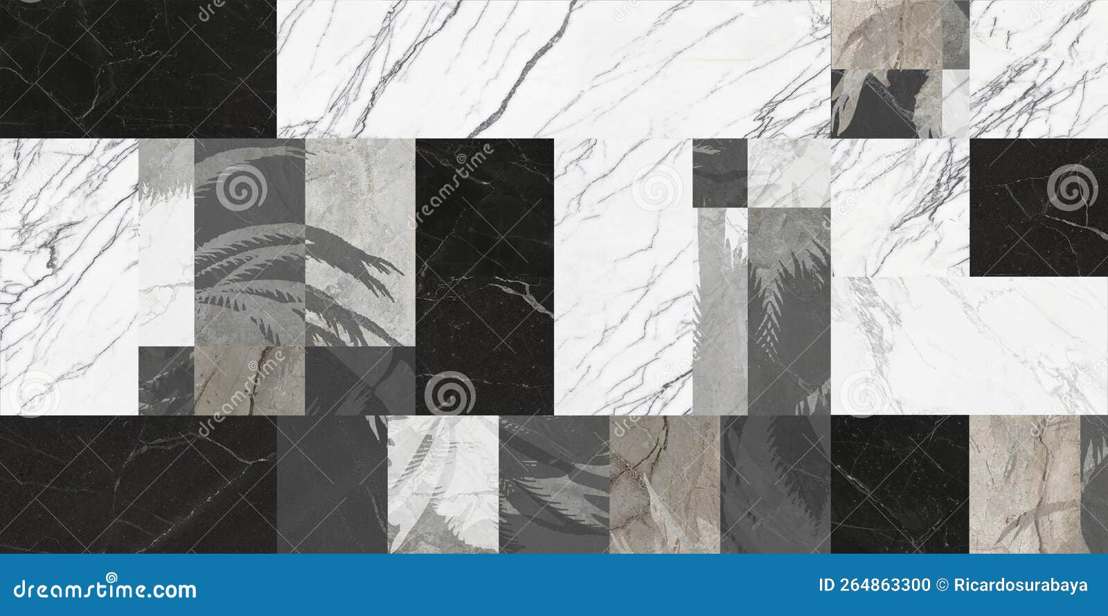 Creative Patchwork Pattern Stone Ceramic Wallpaper Design. White Marble ...