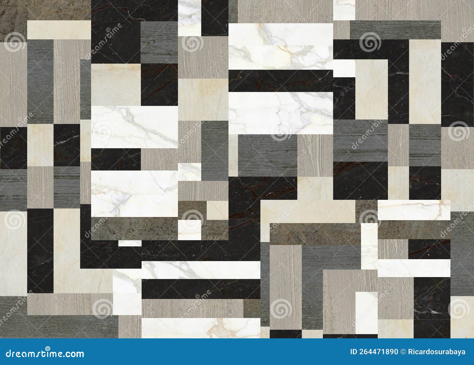 Creative Patchwork Pattern Stone Ceramic Wallpaper Design. White Marble ...