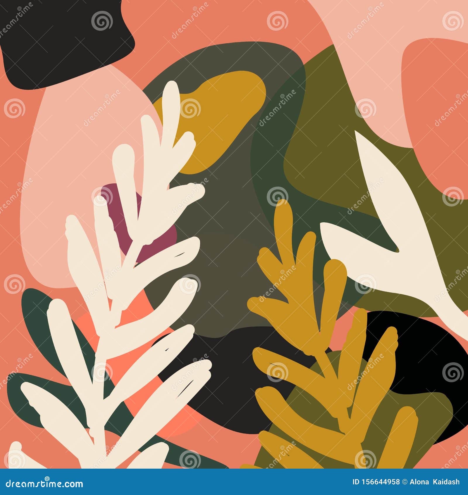 Abstract Design with Nature-inspired and Abstract Shapes. Stock Vector ...