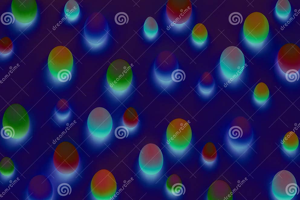 Creative Pattern of Neon Colored Easter Eggs, Cosmic or Disco Style ...