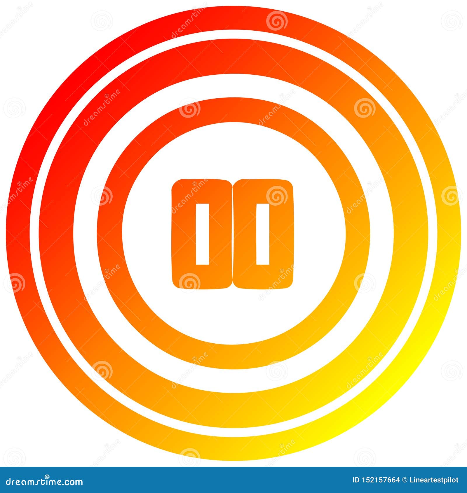 A Creative Pause Button Circular in Hot Gradient Spectrum Stock Vector ...