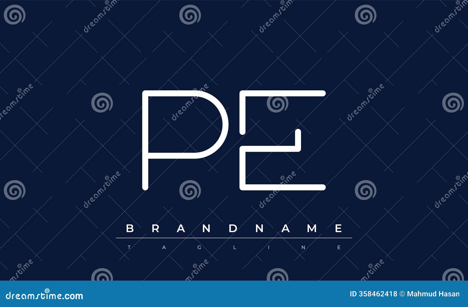 Creative PE Letter Initial Logo Vector Image Stock Vector ...