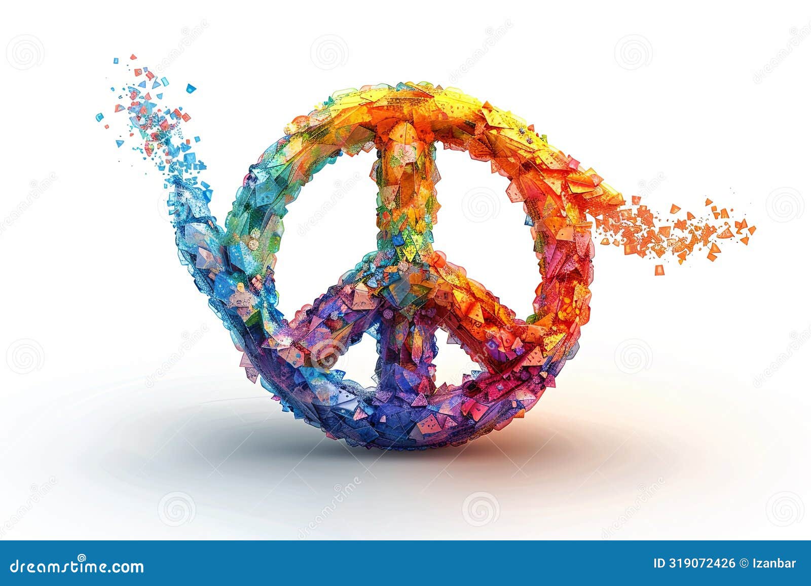 Creative Peace Symbol, Simple Vector Design, Rainbow Colors, Isolated ...