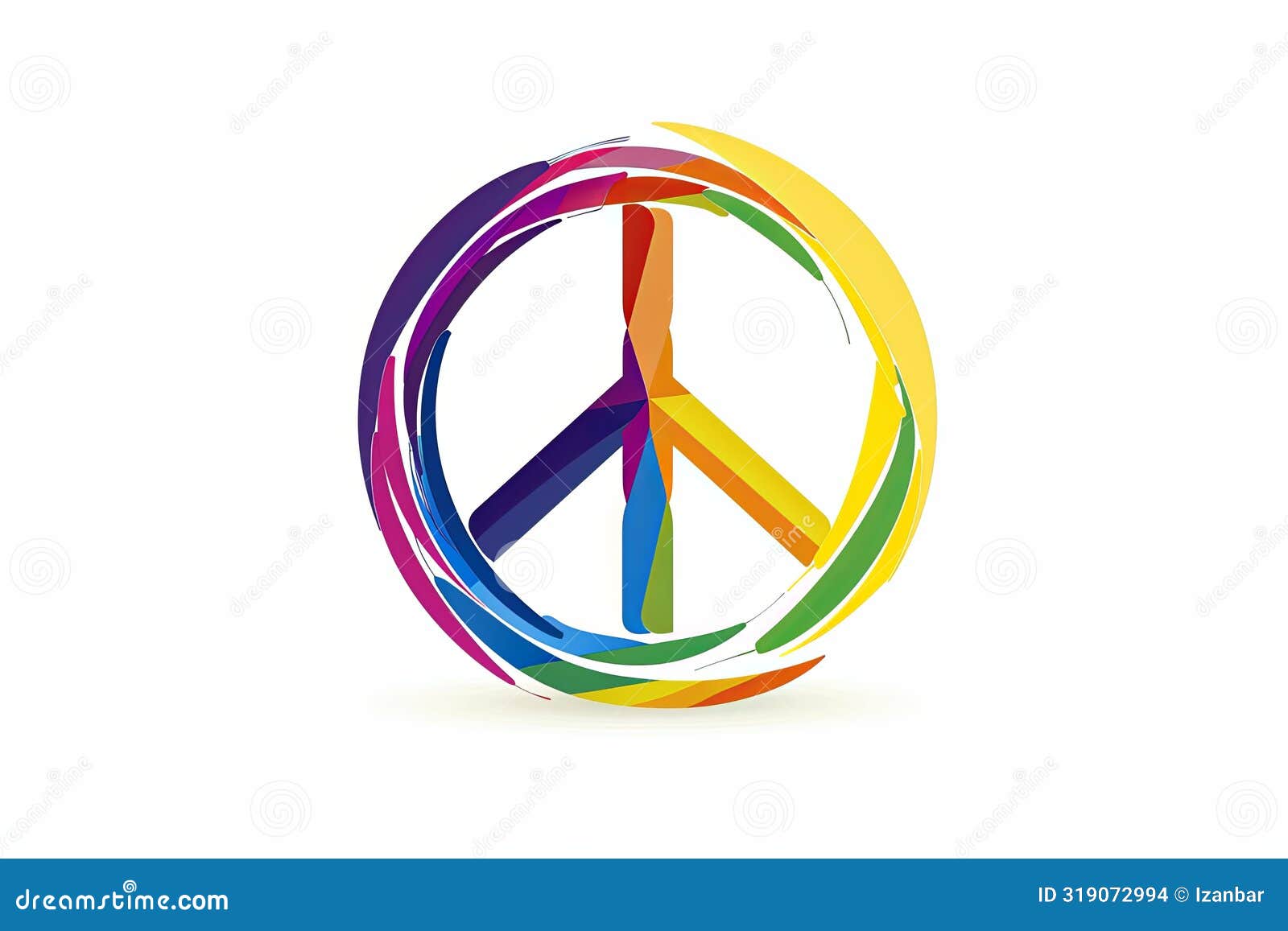 Creative Peace Symbol, Simple Vector Design, Rainbow Colors, Isolated ...
