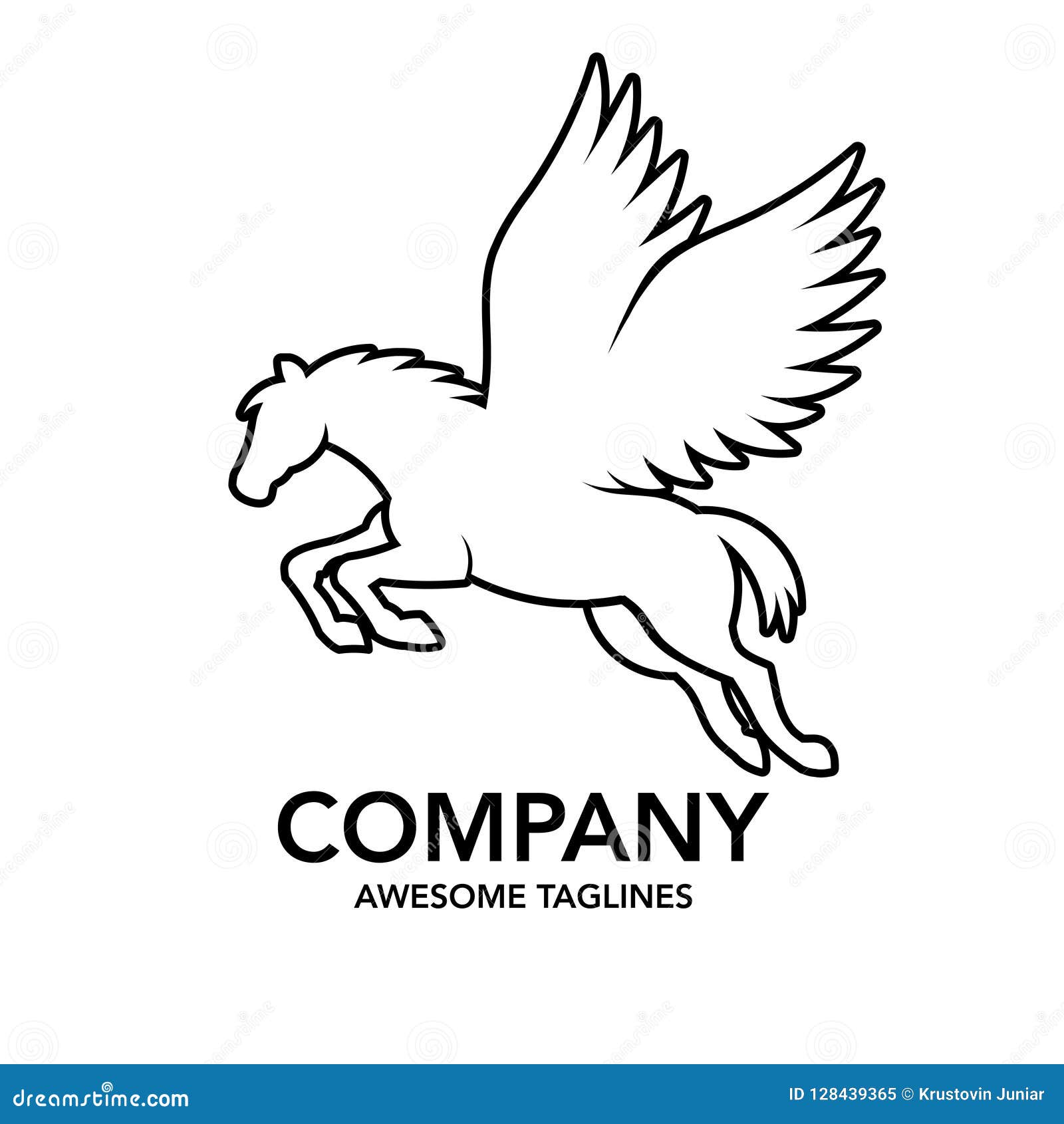 Creative Pegasus Logo Vector. Stock Vector - Illustration of greek ...