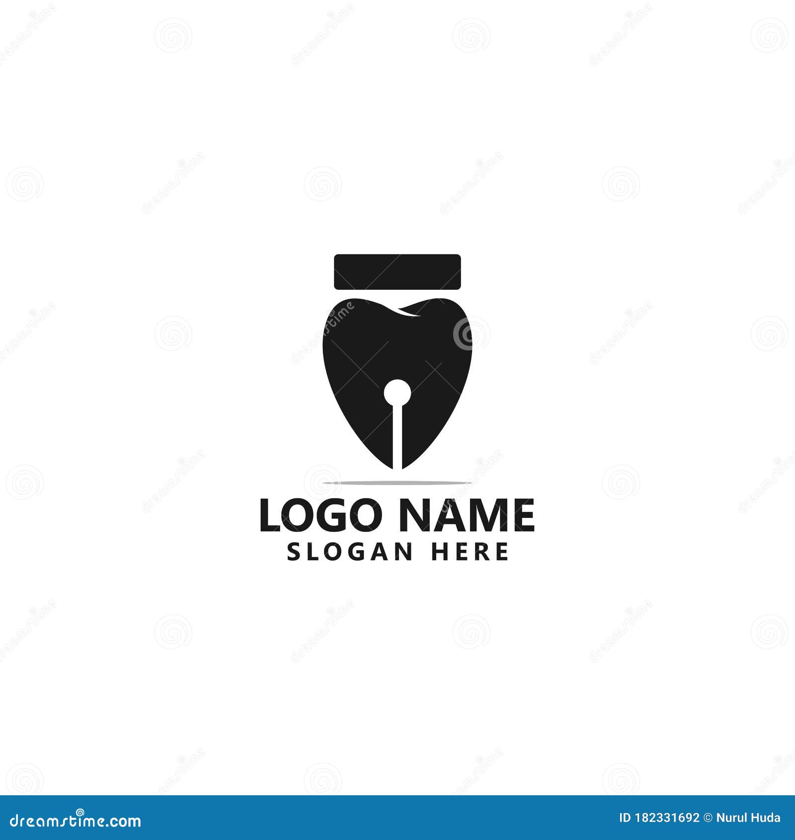 Creative Pen and Tooth Vector Symbol Logo Design Stock Vector ...