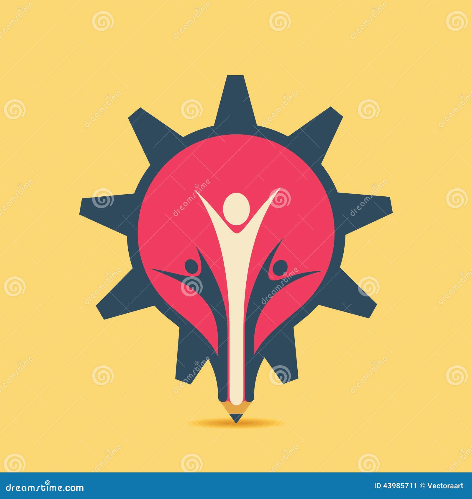 Creative Pencil Design in Gear Style with Support People or Celebrate ...