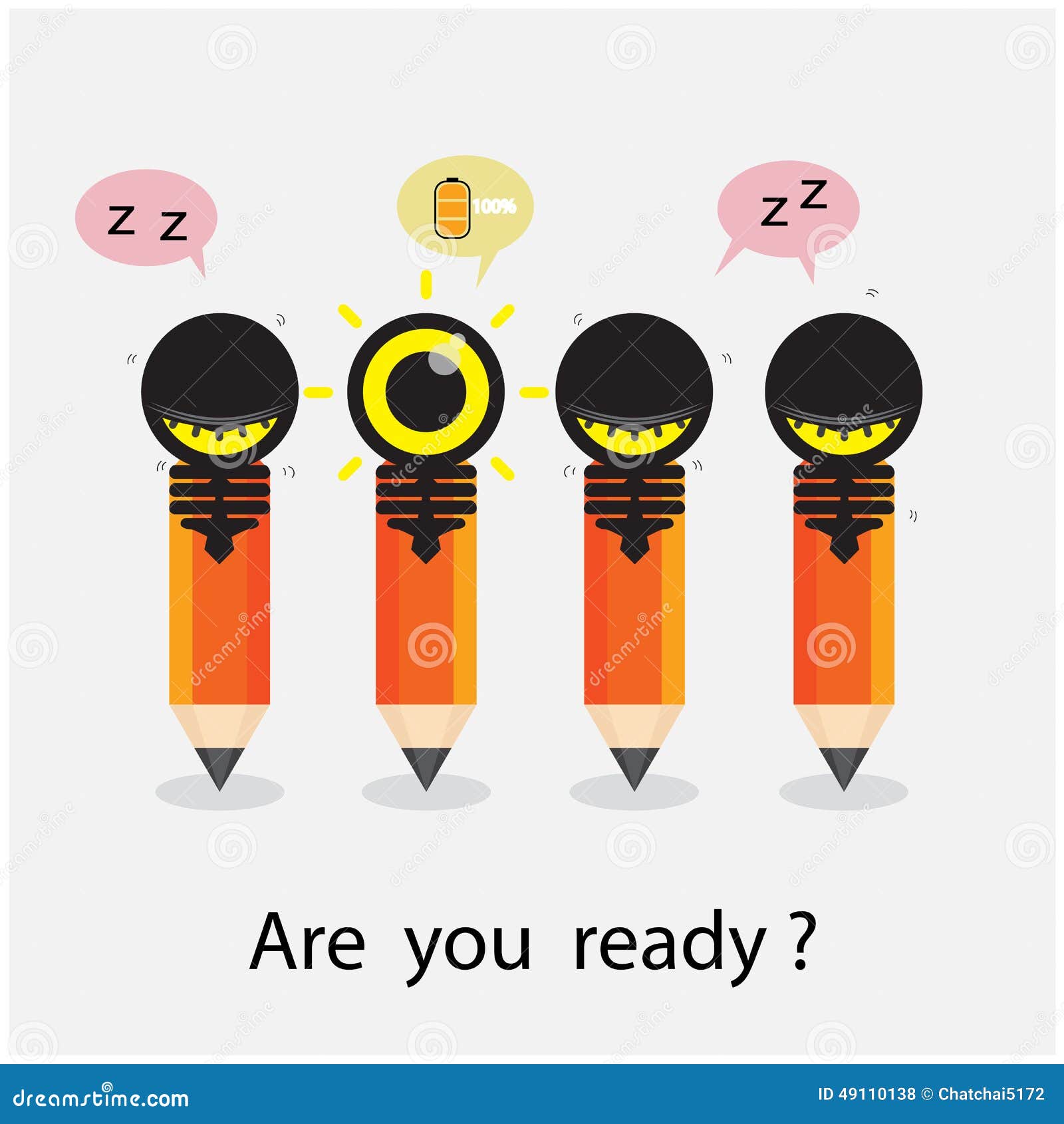 Creative Pencil and Light Bulb Design with Difference Concept. Stock ...