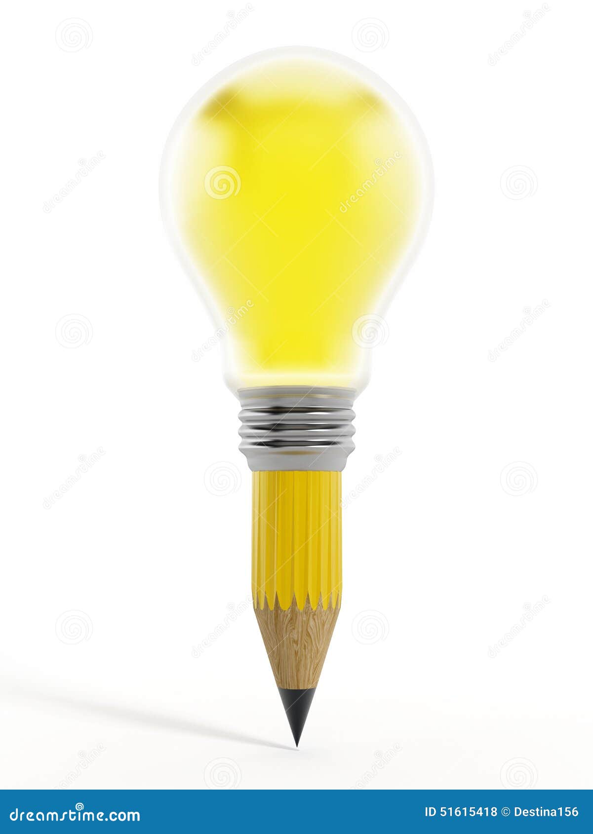 Creative Pencil and Light Bulb Stock Illustration - Illustration of ...