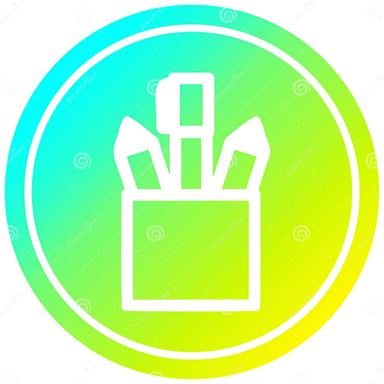 A Creative Pencil Pot Circular in Cold Gradient Spectrum Stock Vector ...