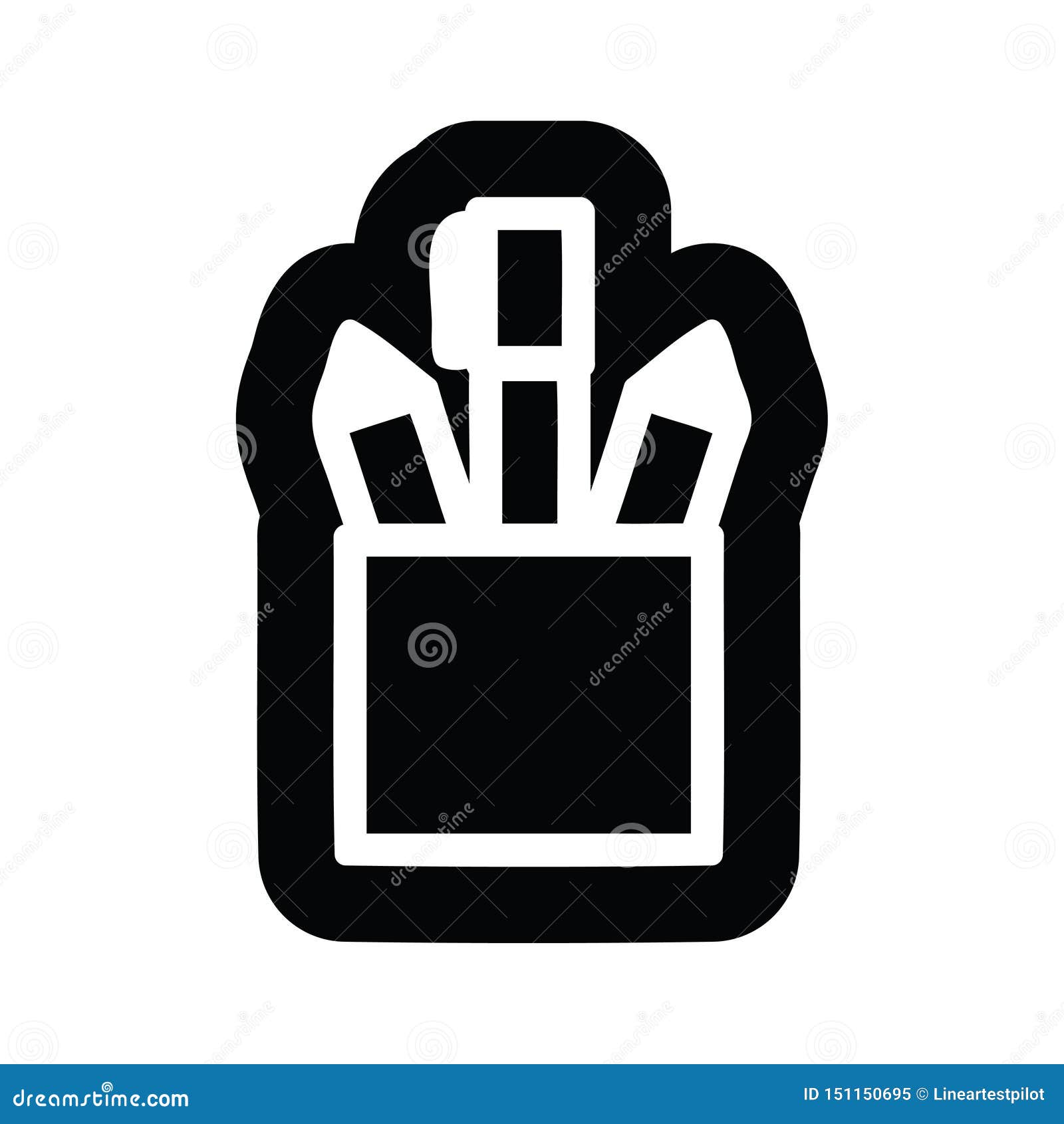 A creative pencil pot icon stock vector. Illustration of icon - 151150695