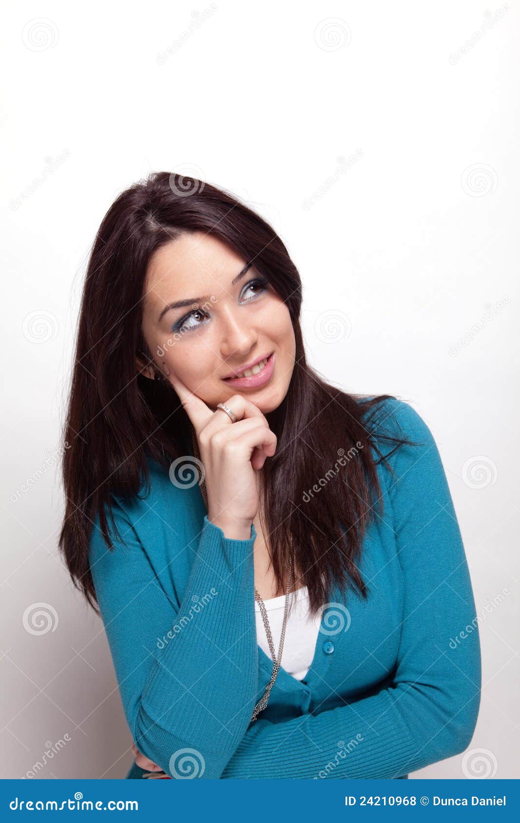 Creative Pensive Young Woman Stock Photo - Image of lady, casual: 24210968