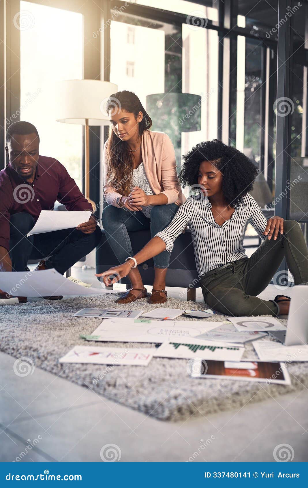 Creative People, Discussion and Meeting with Documents in Office for ...