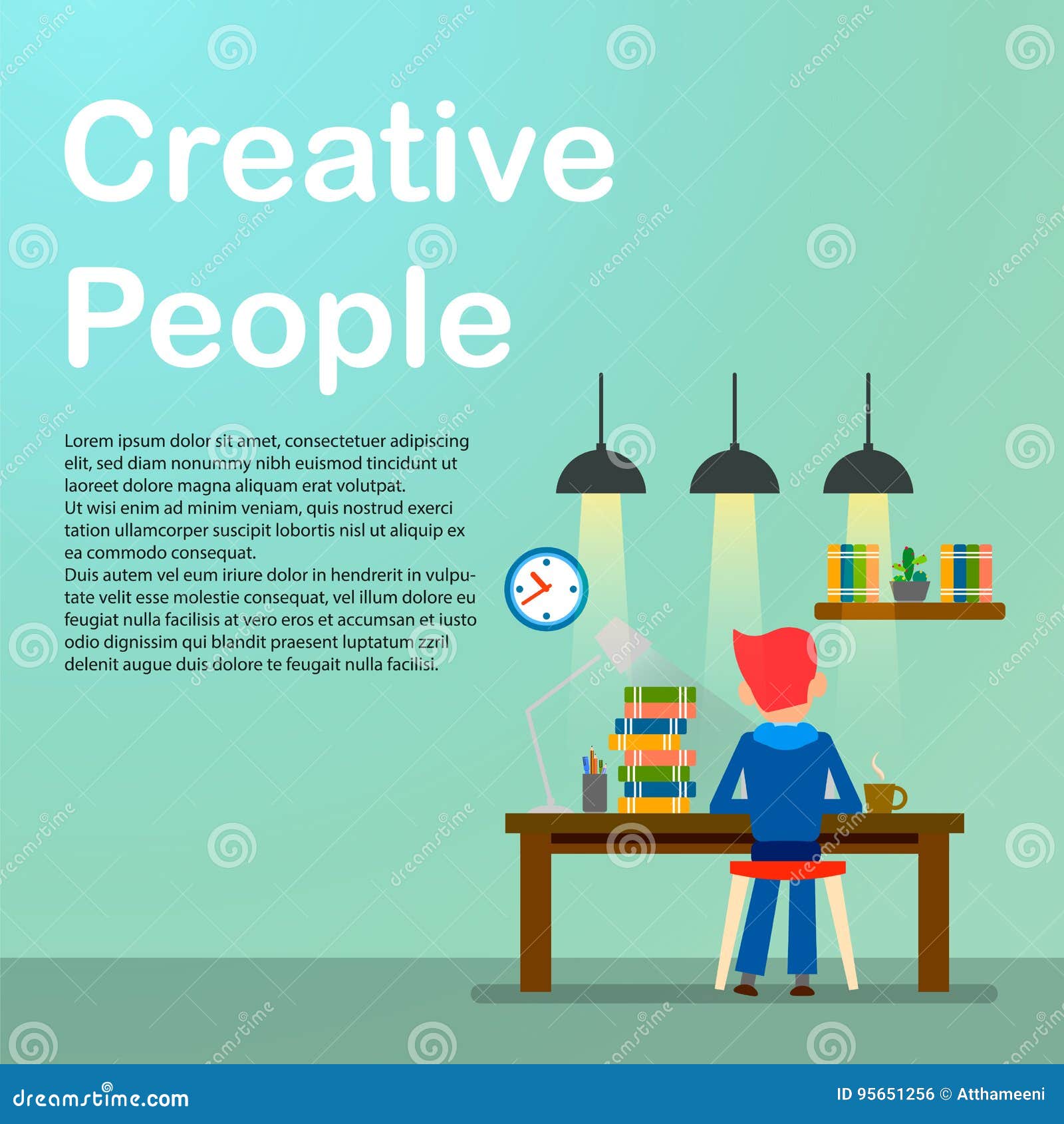 Creative People. Freelancer. Working Man Infographic Stock Vector ...