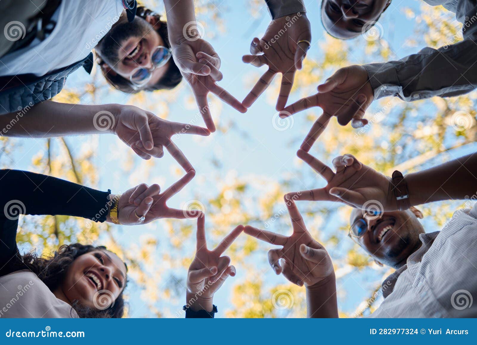Creative People, Hands and Star with Fingers in Teamwork, Solidarity or ...