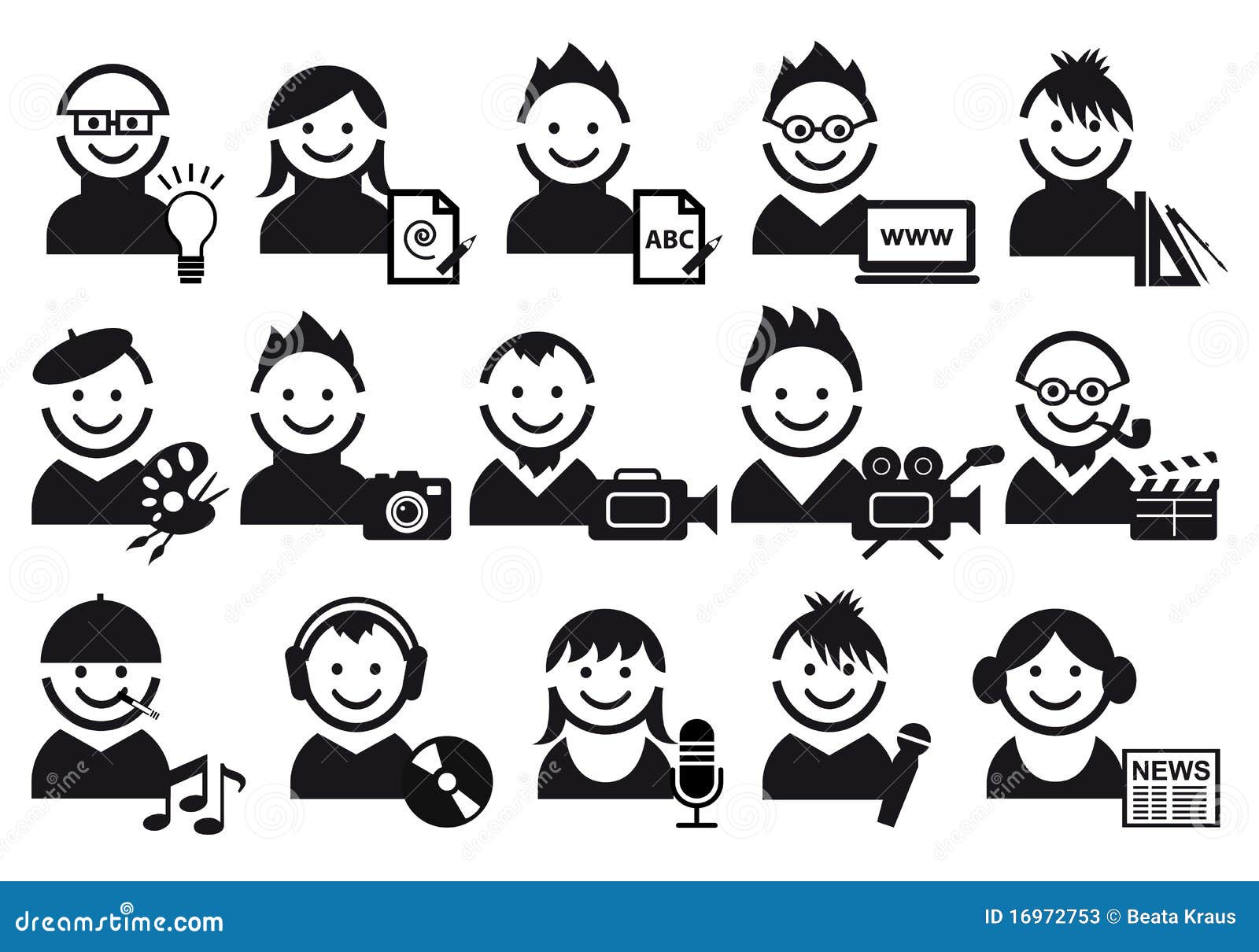 Creative people icons stock vector. Illustration of clip - 16972753