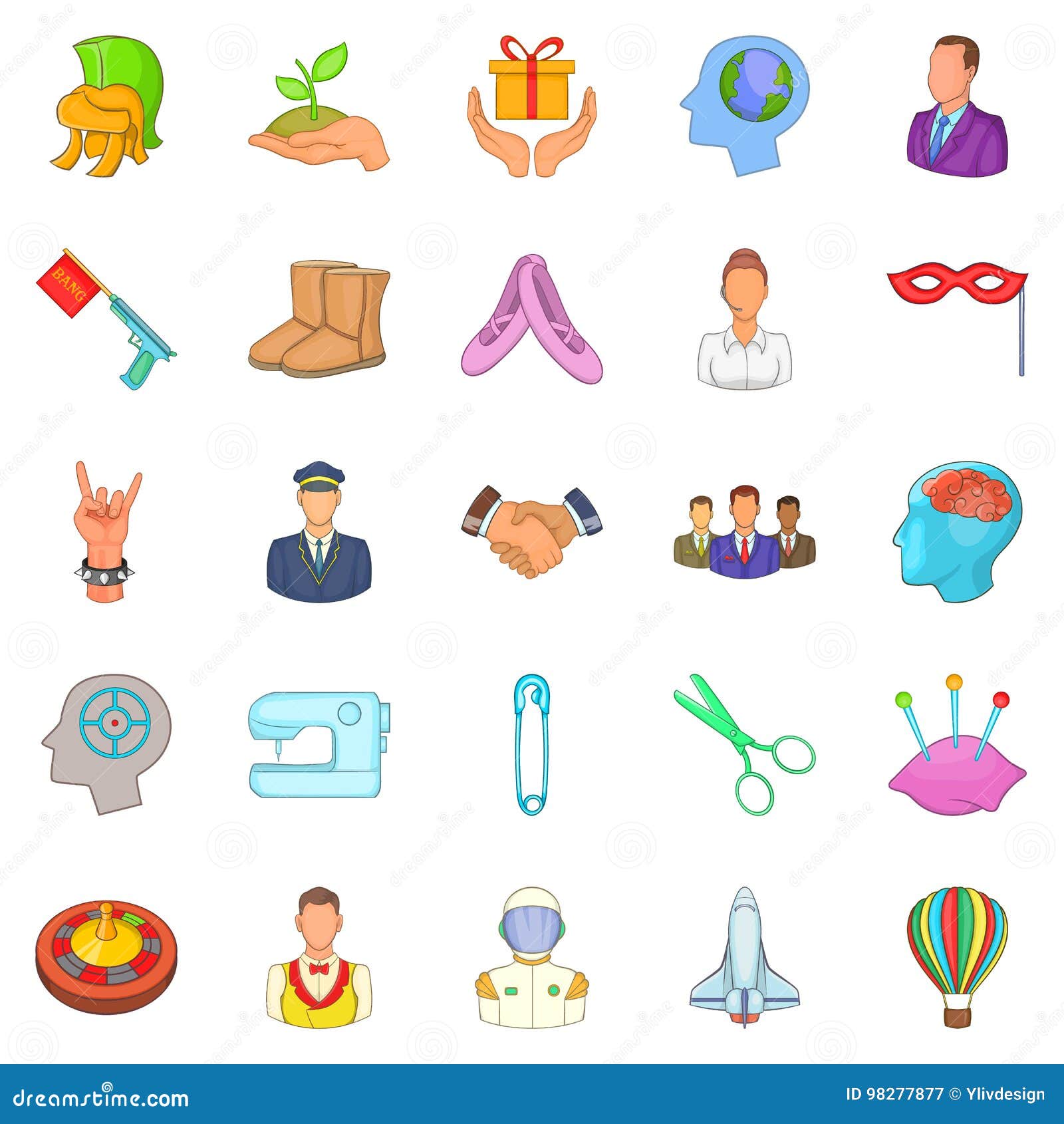 Creative People Icons Set, Cartoon Style Stock Vector - Illustration of ...