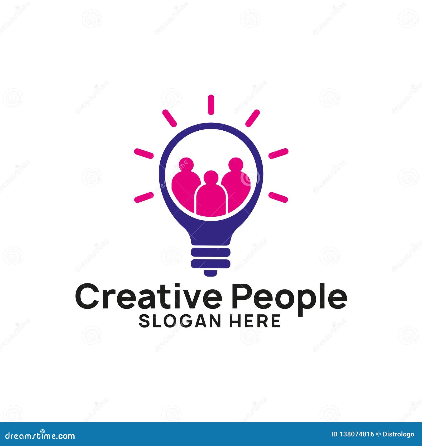 Creative People Logo Design Template. Bulb Icon Symbol Design Stock ...