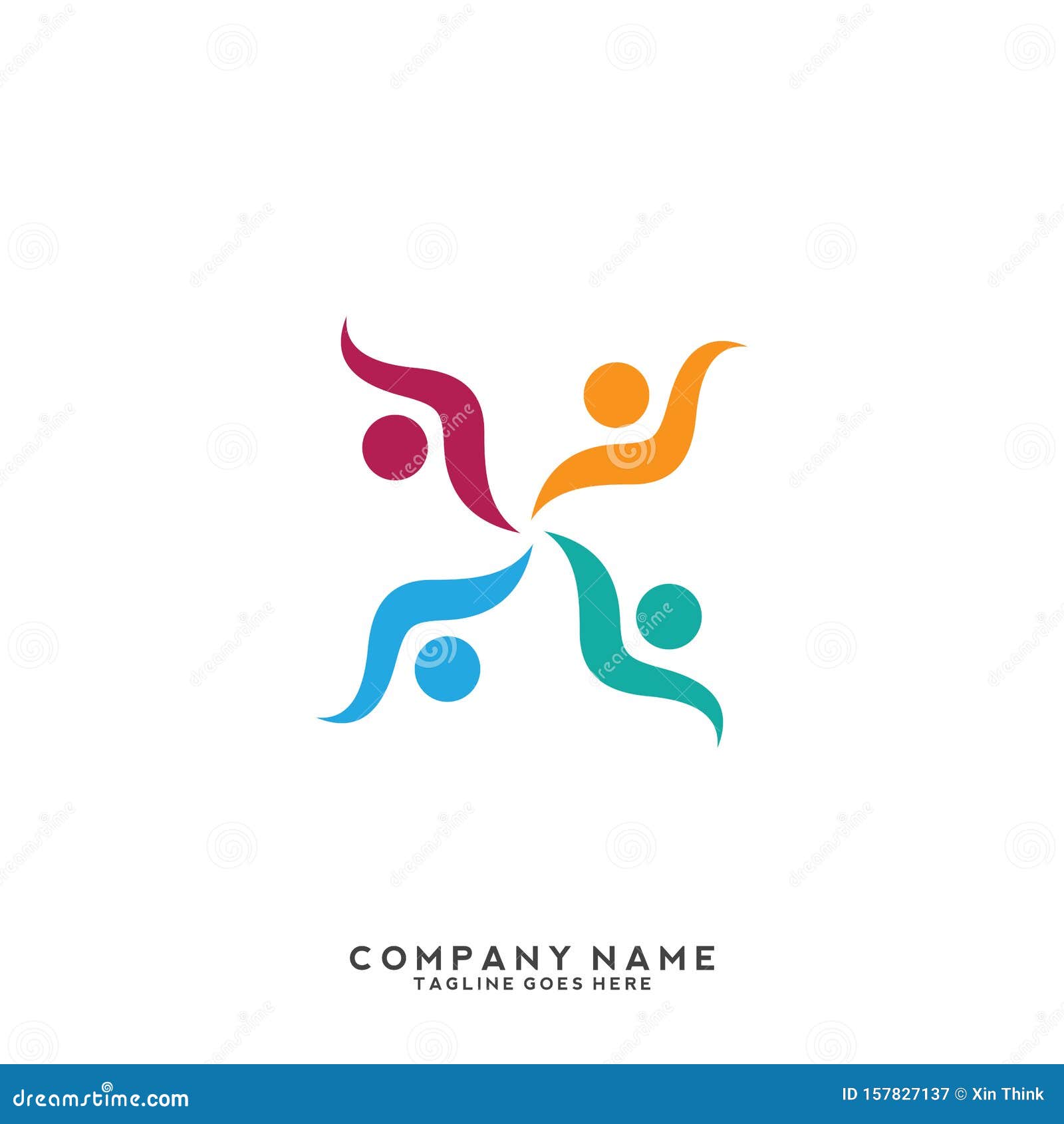 Creative People Logo Design Template Stock Vector - Illustration of ...