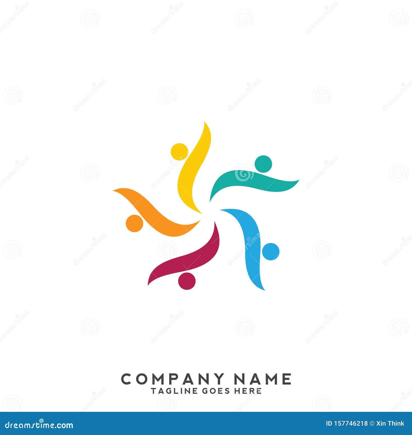 Creative People Logo Design Template Stock Vector - Illustration of ...