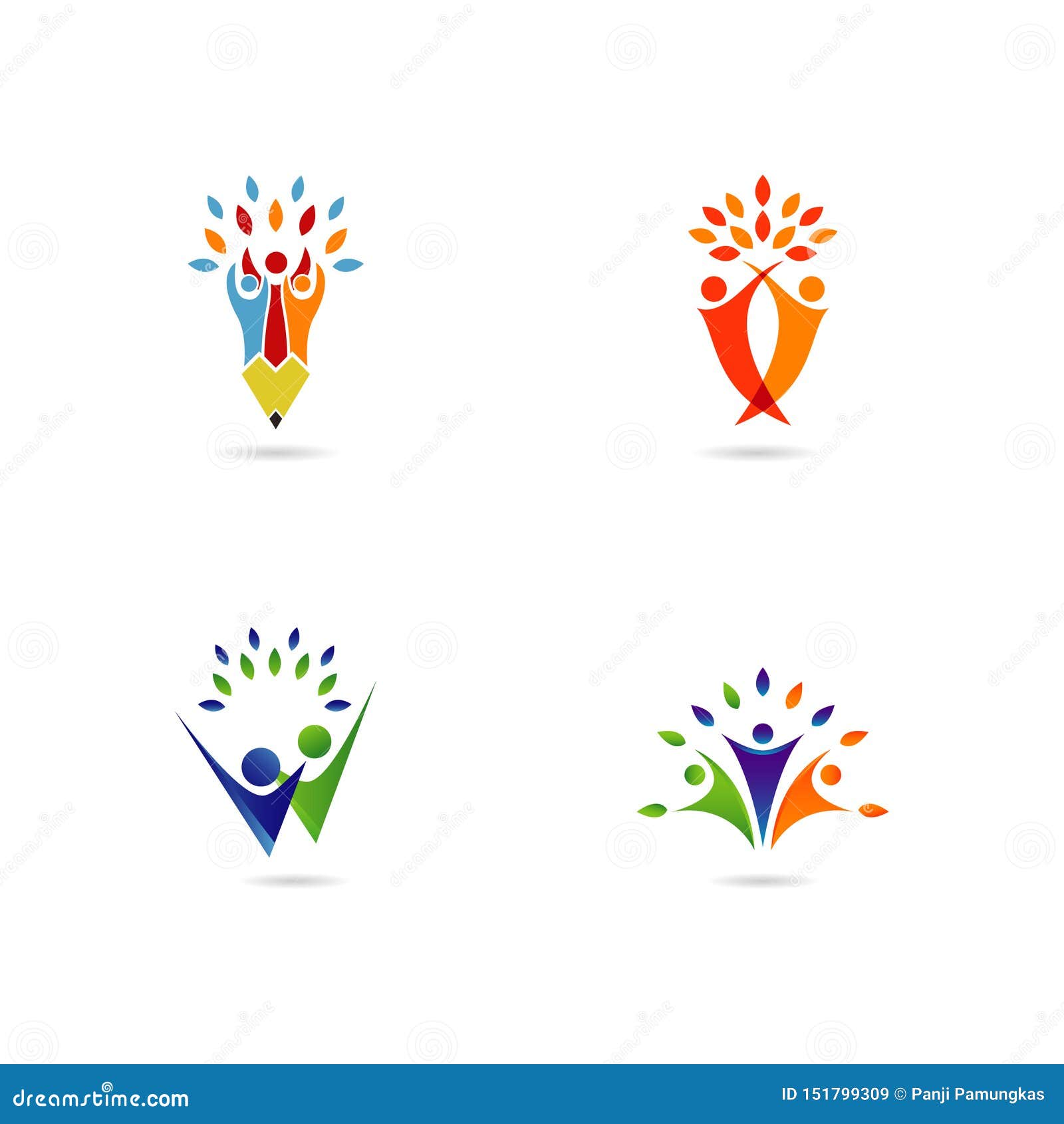 Creative People Partner Logo Design Set Stock Illustration ...