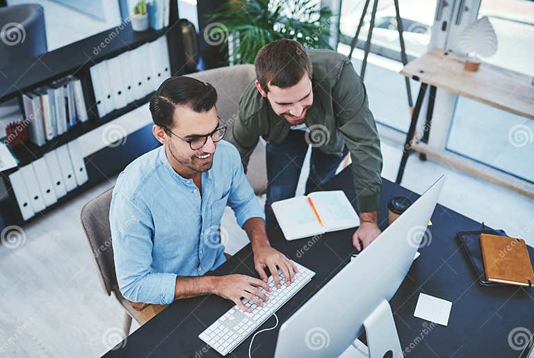 Creative, People and Typing with Computer in Office for Internship ...