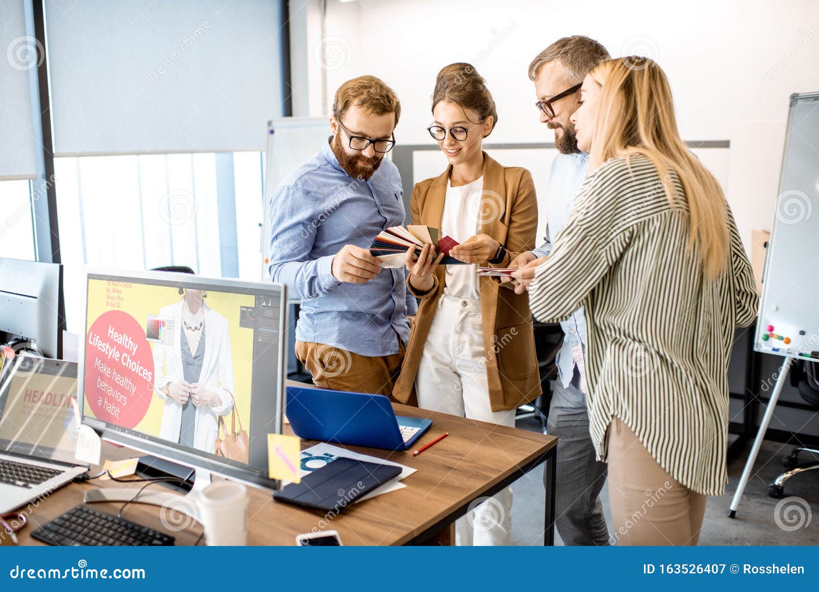 Creative People Working in the Office Stock Image - Image of samples ...