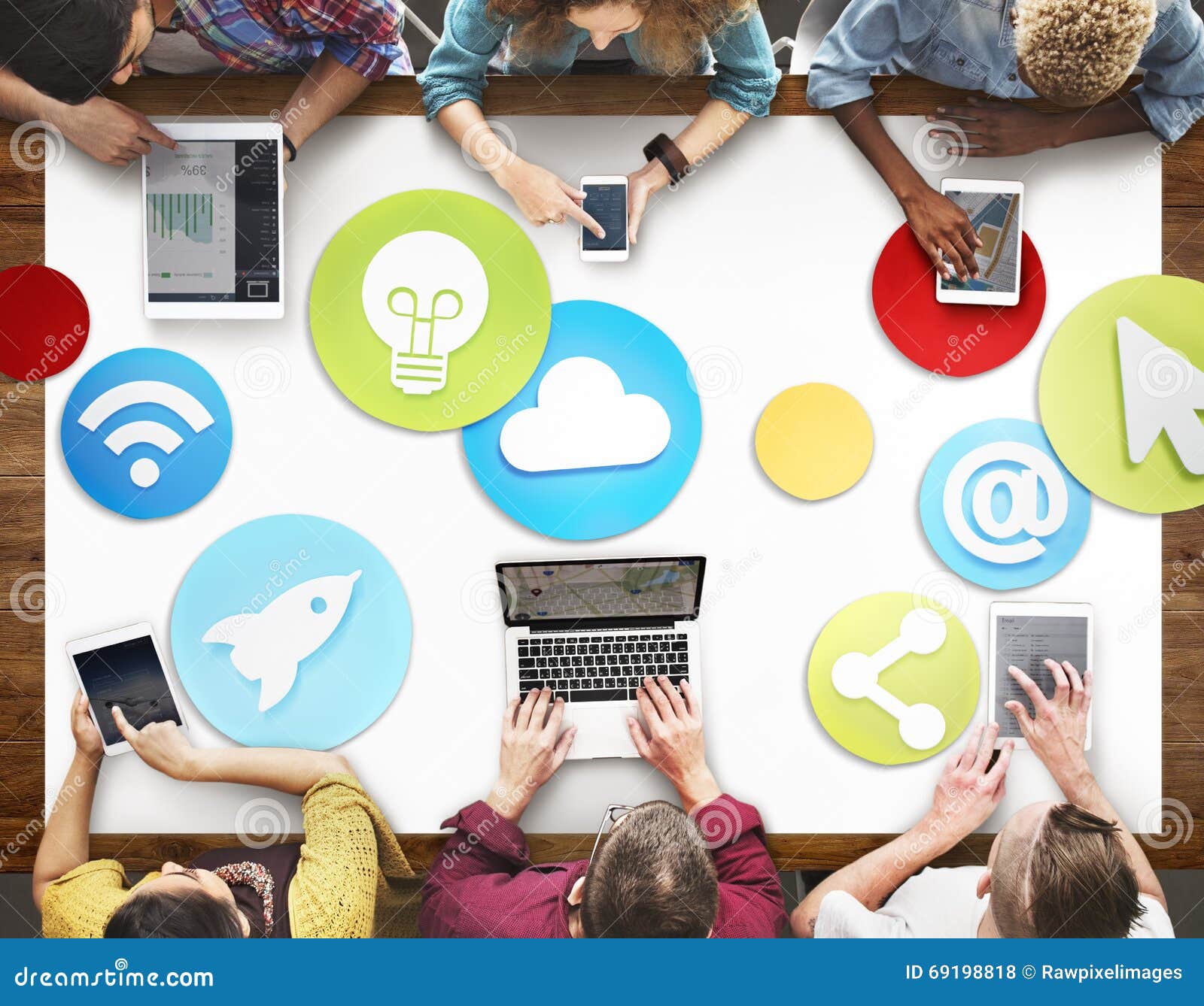 Creative People Working Social Media Icon Concept Stock Photo - Image ...