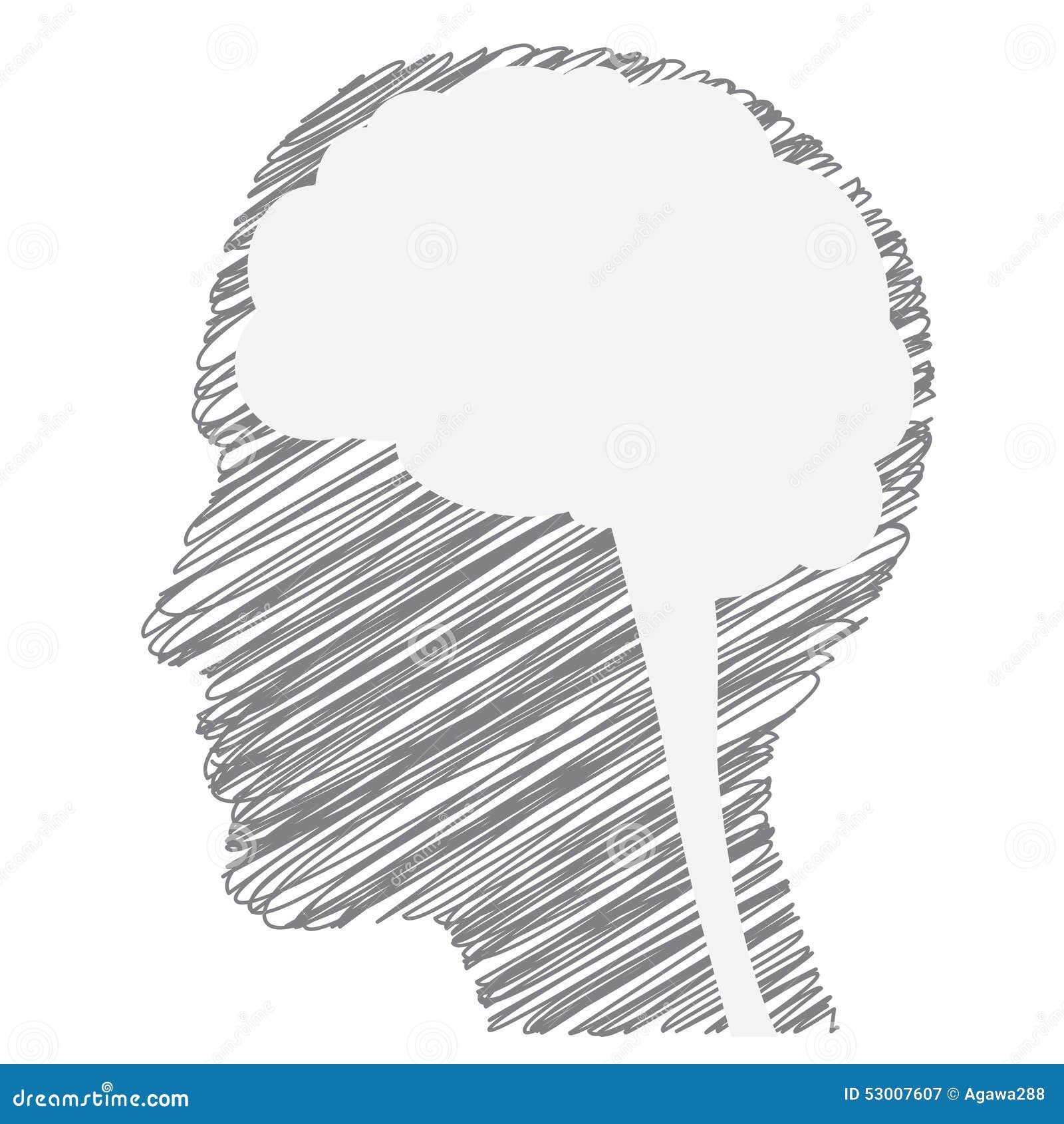 Creative Person Abstract Concept with Scribbled Face Silhouette and ...