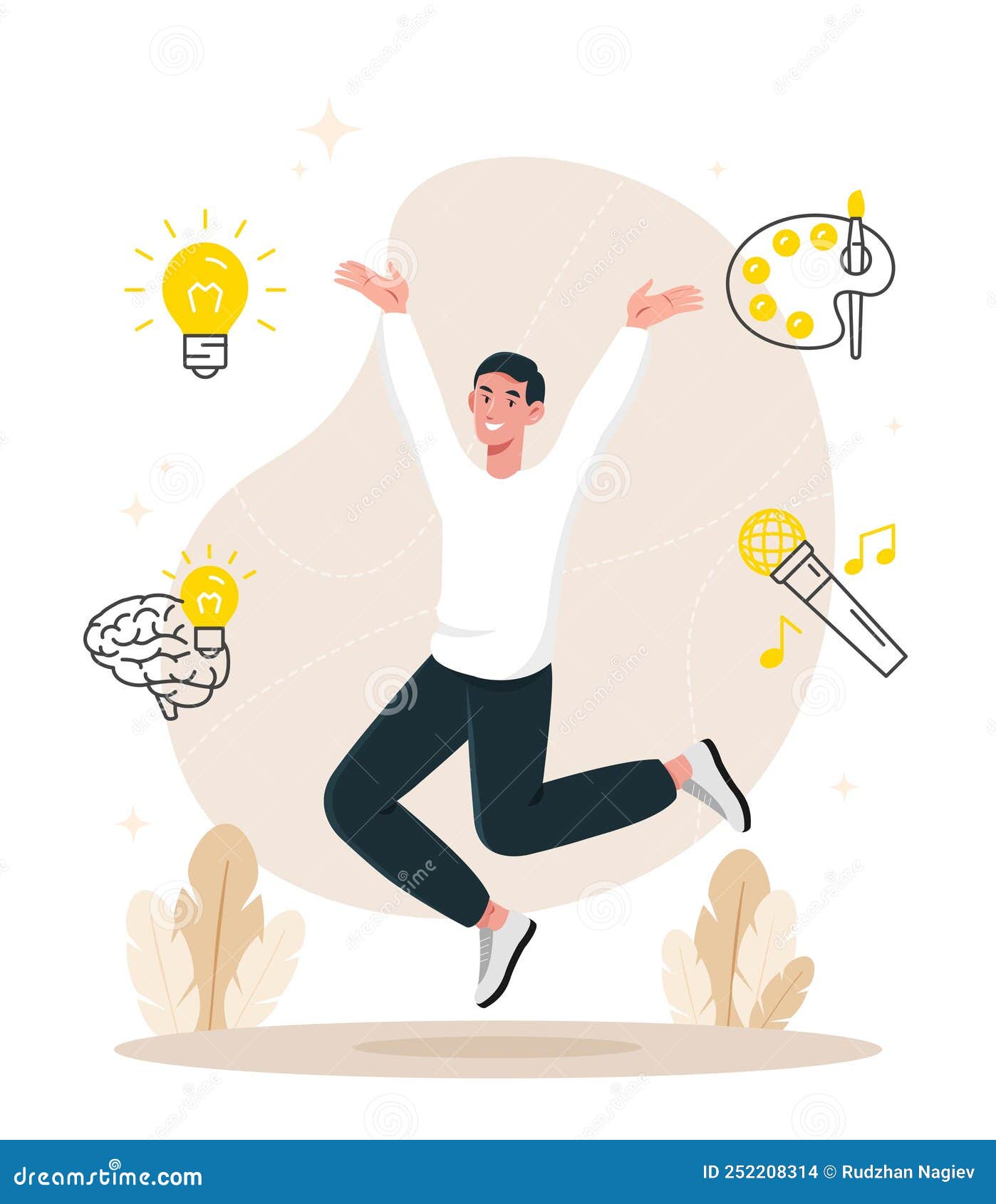 Creative person concept stock vector. Illustration of create - 252208314