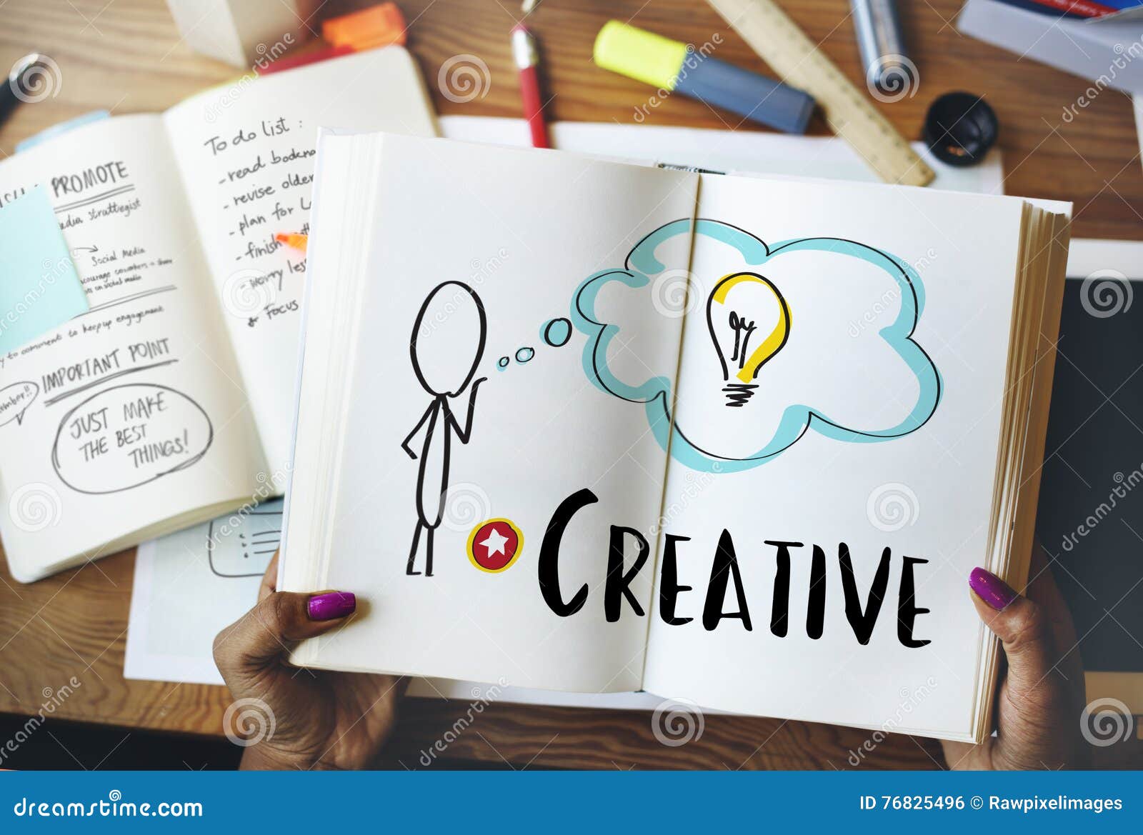 Creative Person Light Bulb Graphic Concept Stock Photo - Image of ...