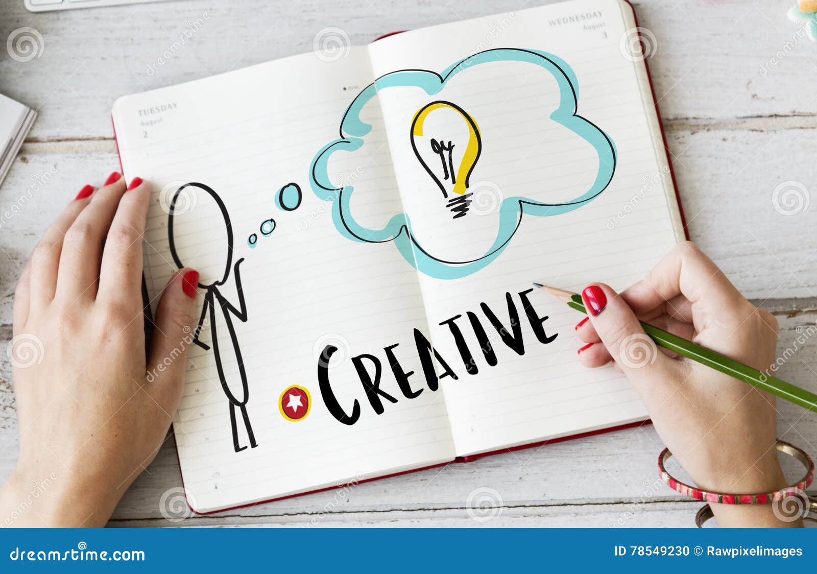 Creative Person Light Bulb Graphic Concept Stock Photo - Image of ...