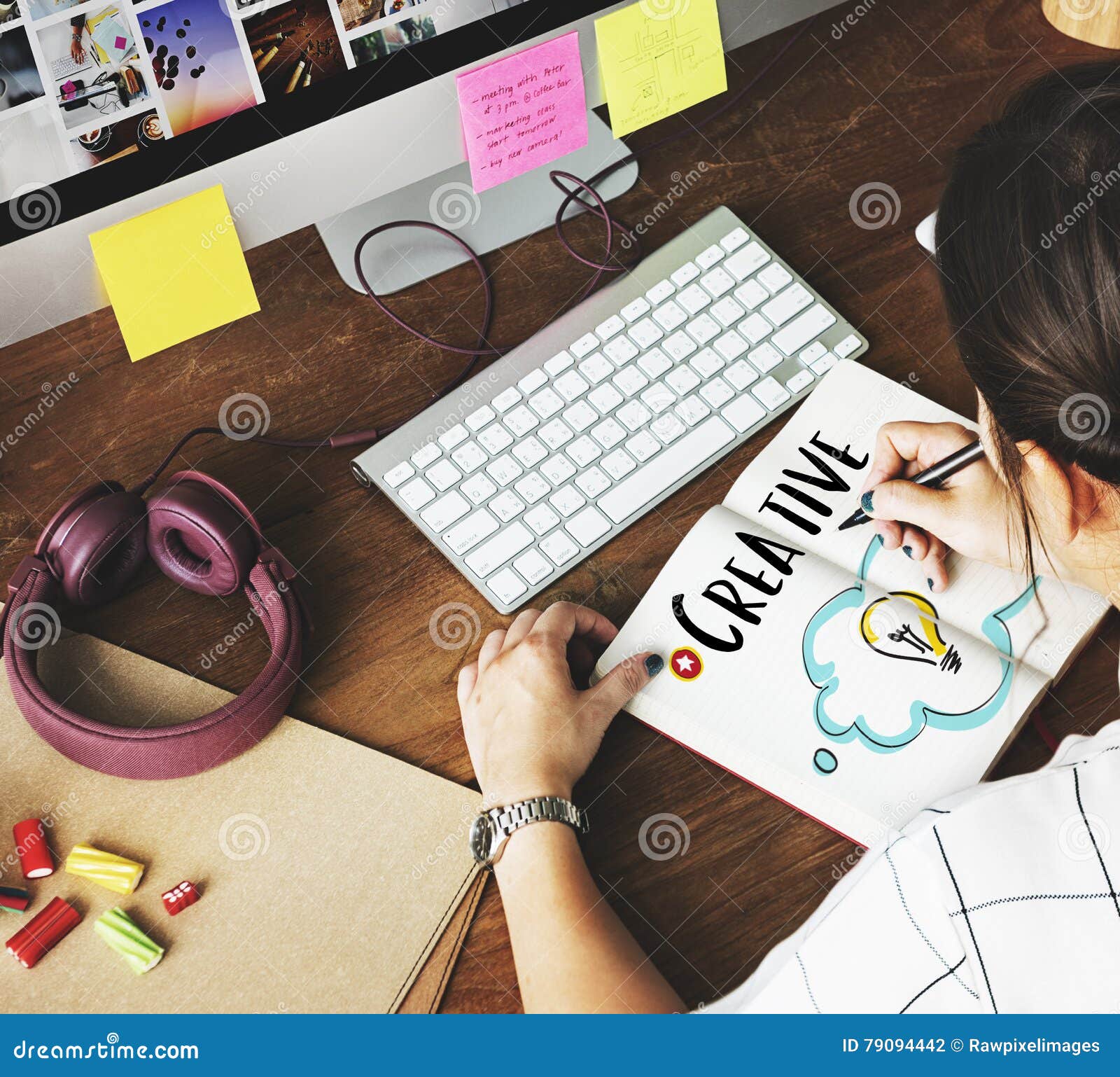 Creative Person Light Bulb Graphic Concept Stock Photo - Image of ...