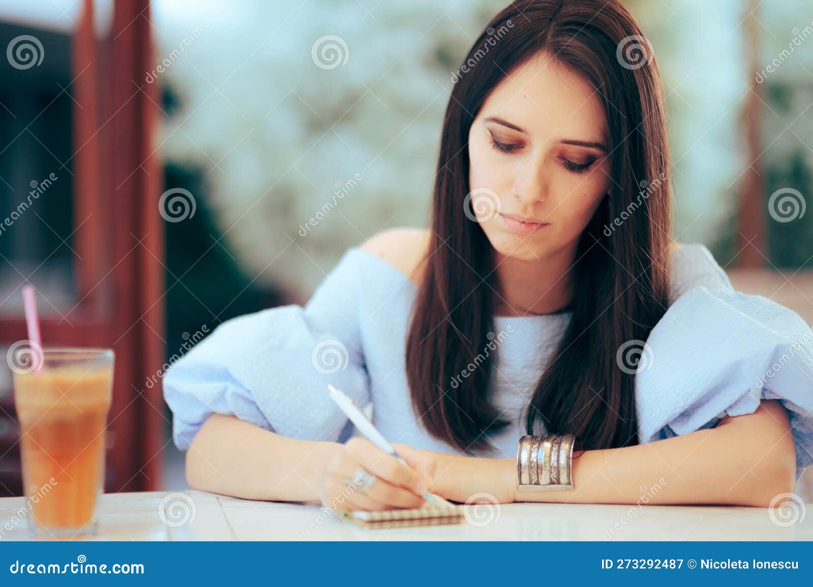 Woman Writing Down a List Planning an Event Stock Image - Image of ...