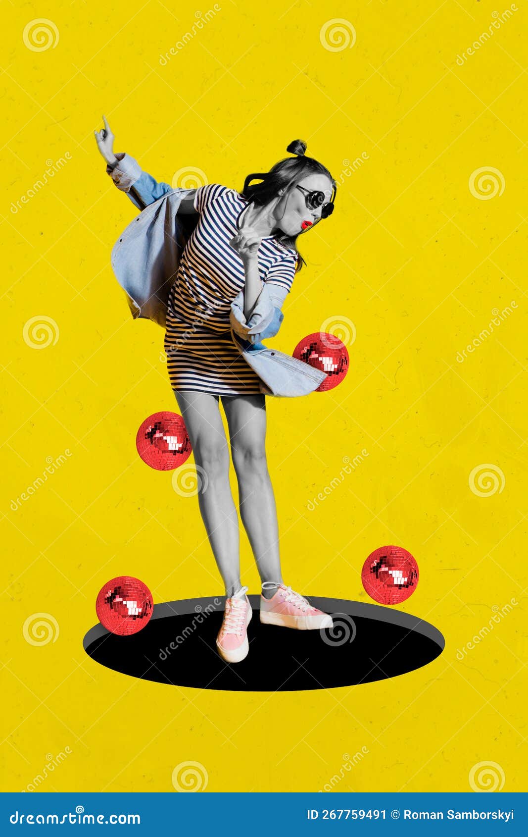 Creative Photo 3d Collage Artwork Poster Postcard Of Crazy Beautiful