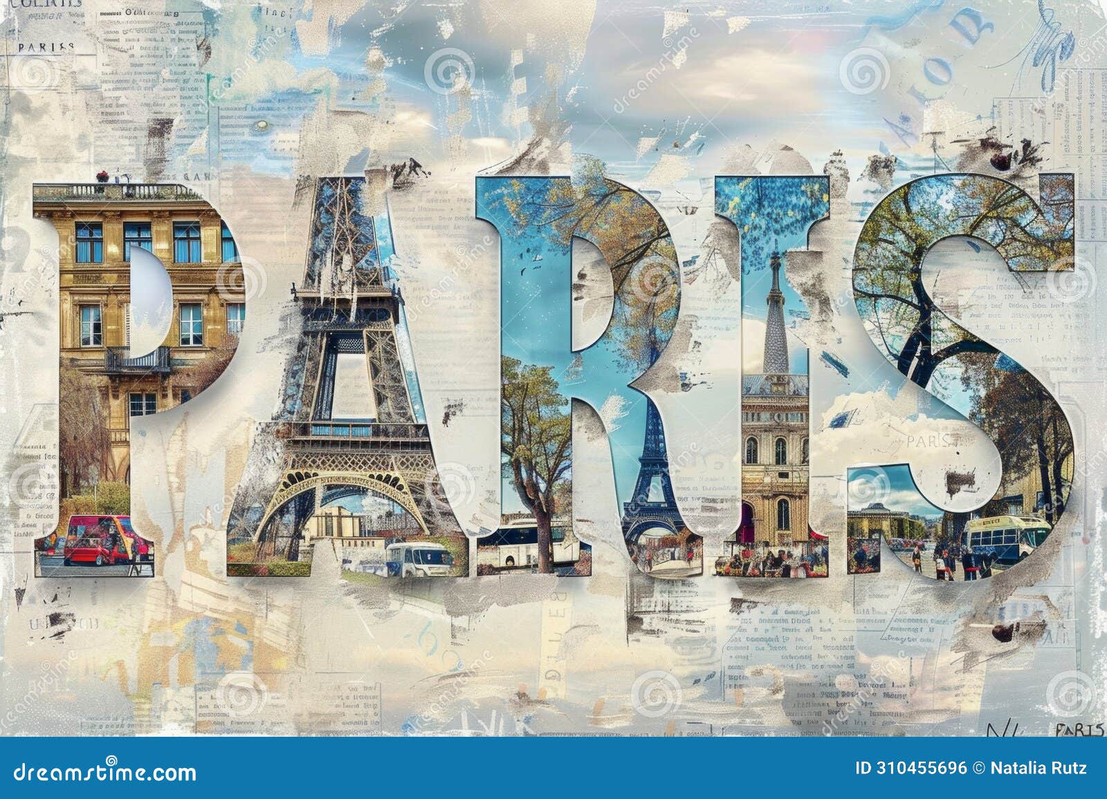 A Creative Photo Collage that Forms the Word PARIS Stock Photo - Image ...