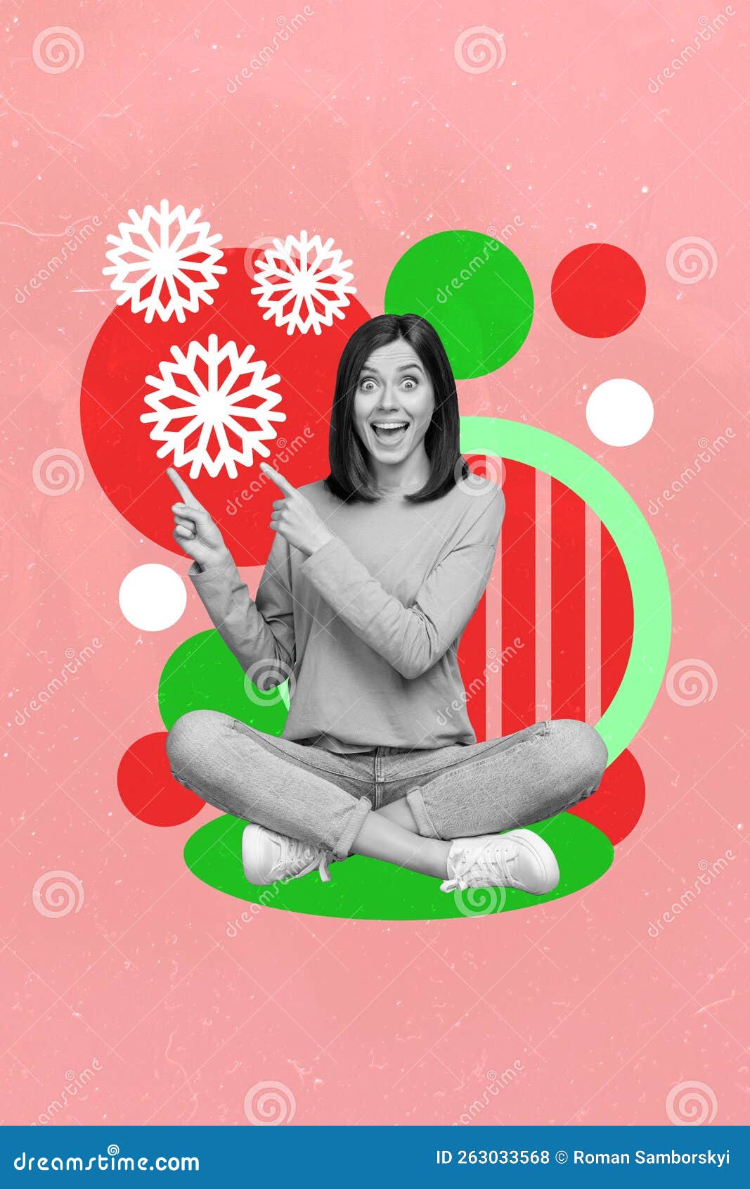 Creative Photo 3d Collage Artwork Postcard Poster Brochure Of Shocked