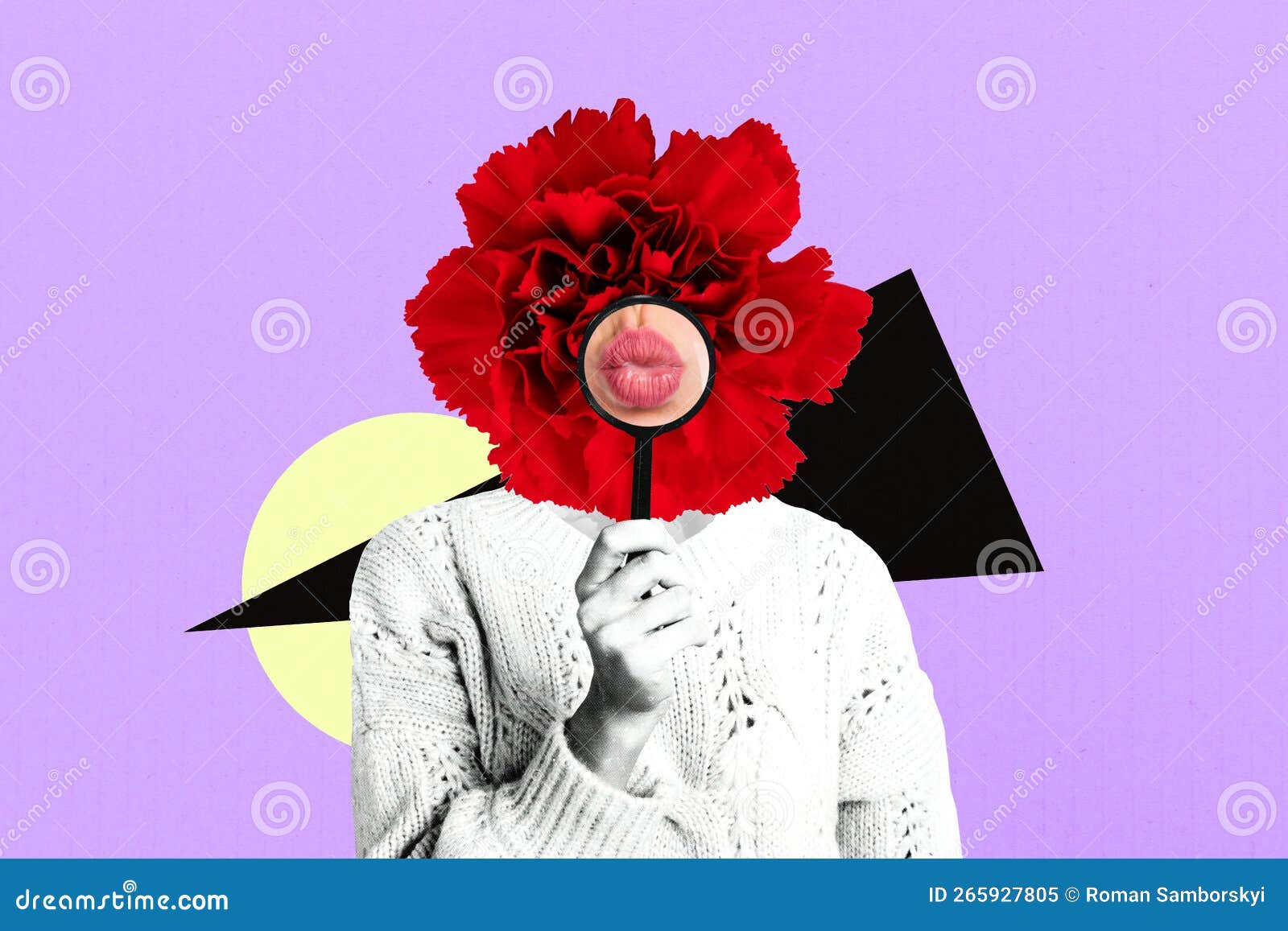 Creative Photo 3d Collage Artwork Poster Postcard Of Woman Hand Hold