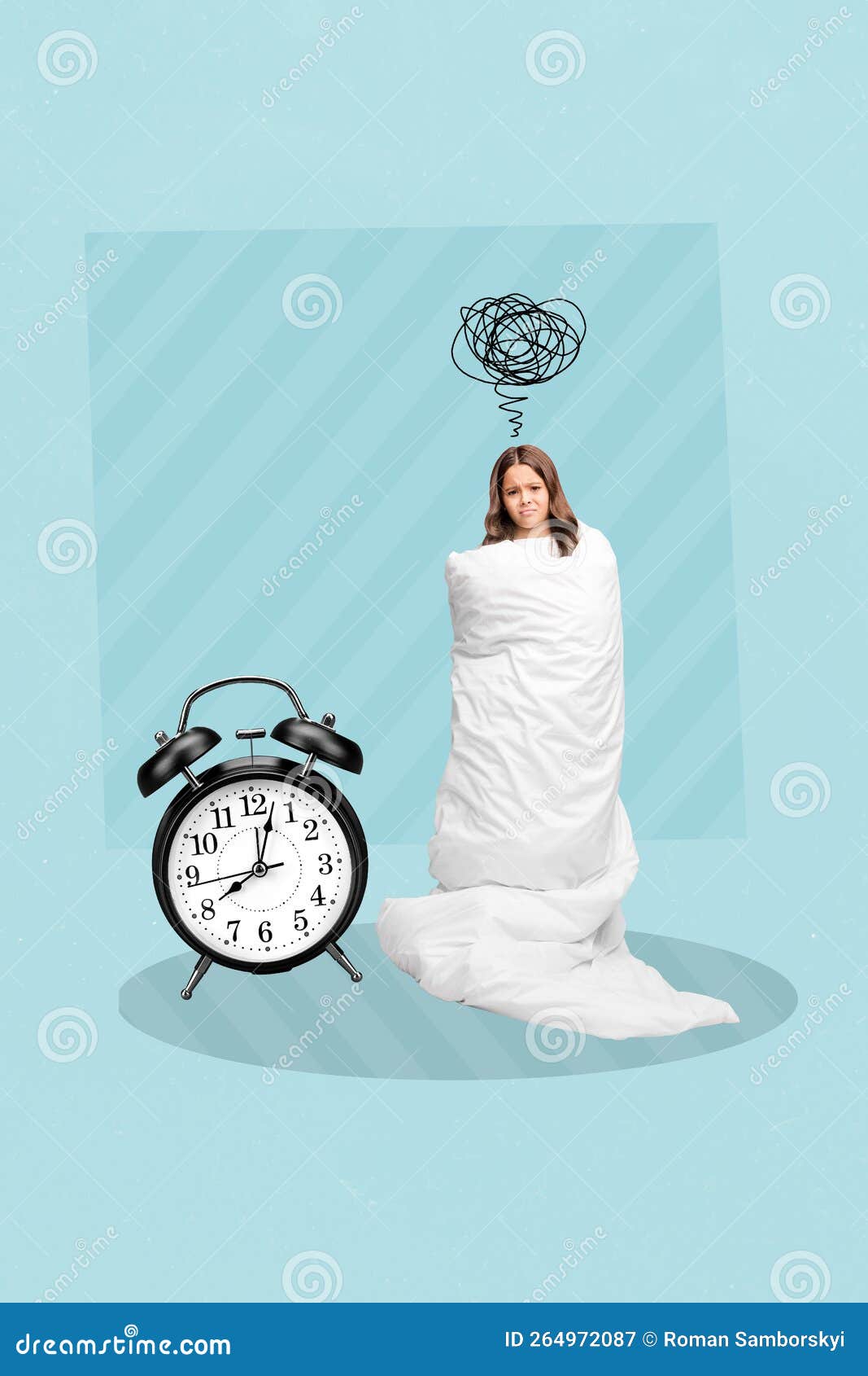 Creative Photo 3d Collage Artwork Poster Of Unhappy Girl Dont Want