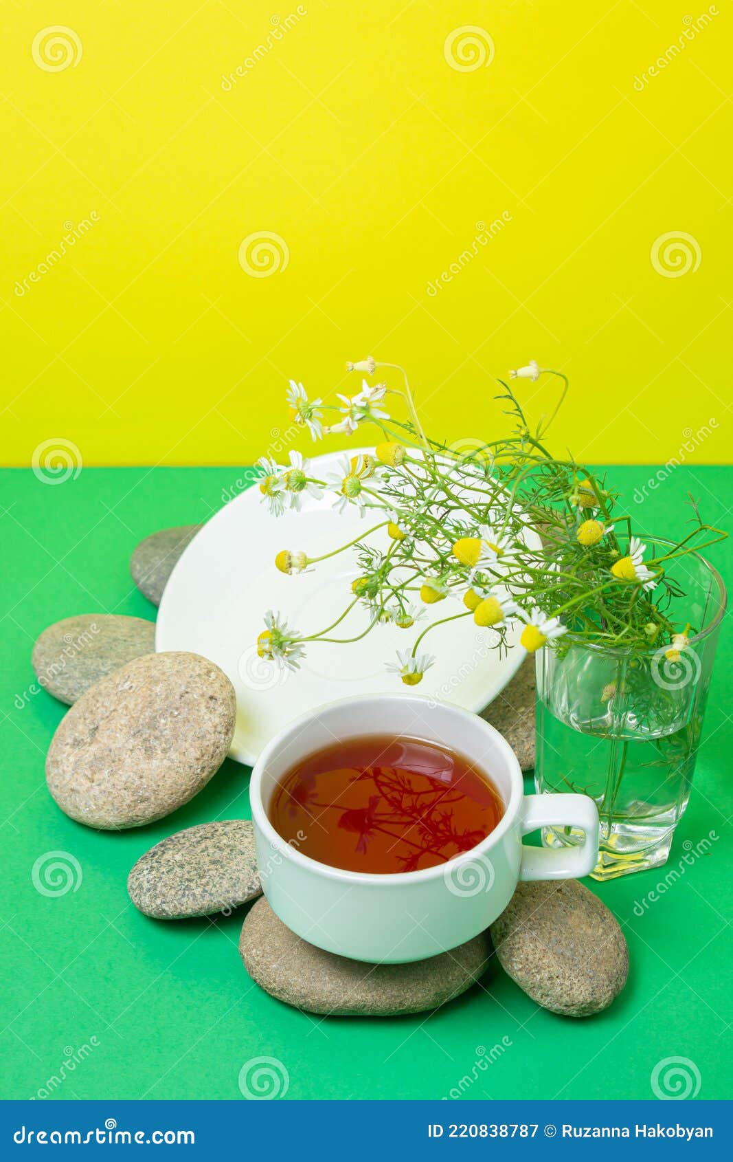 Creative Photography of Tea on a Colored Background. Stock Image ...