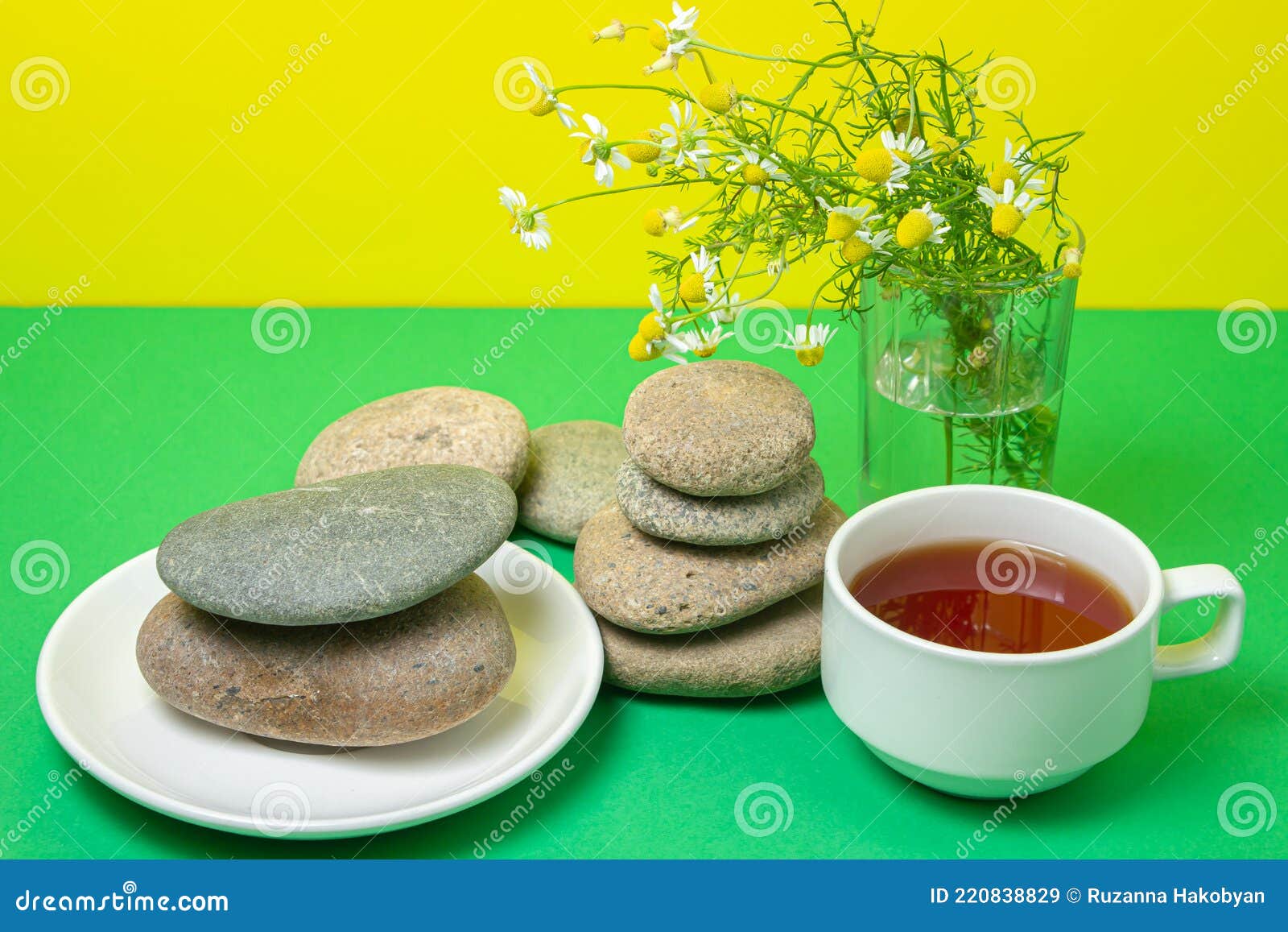 Creative Photography of Tea on a Colored Background. Stock Image ...