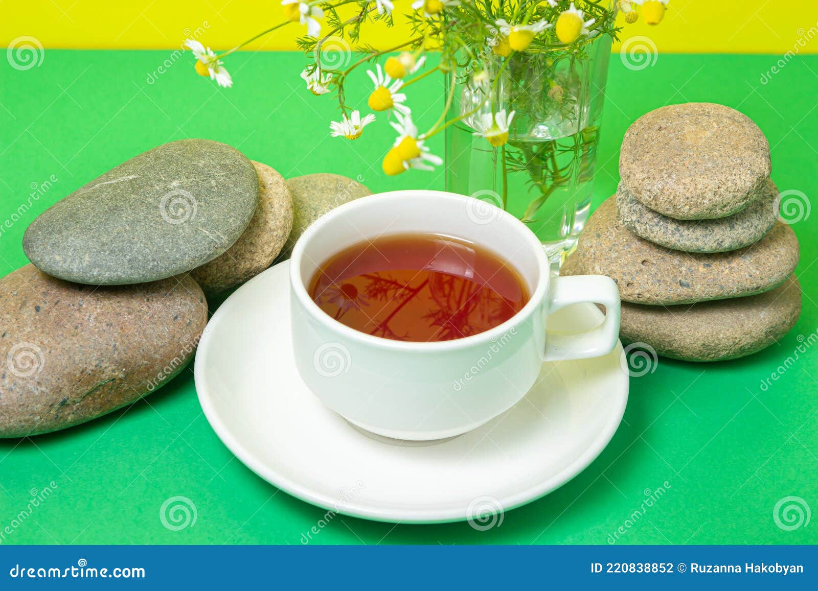 Creative Photography of Tea on a Colored Background. Stock Photo ...